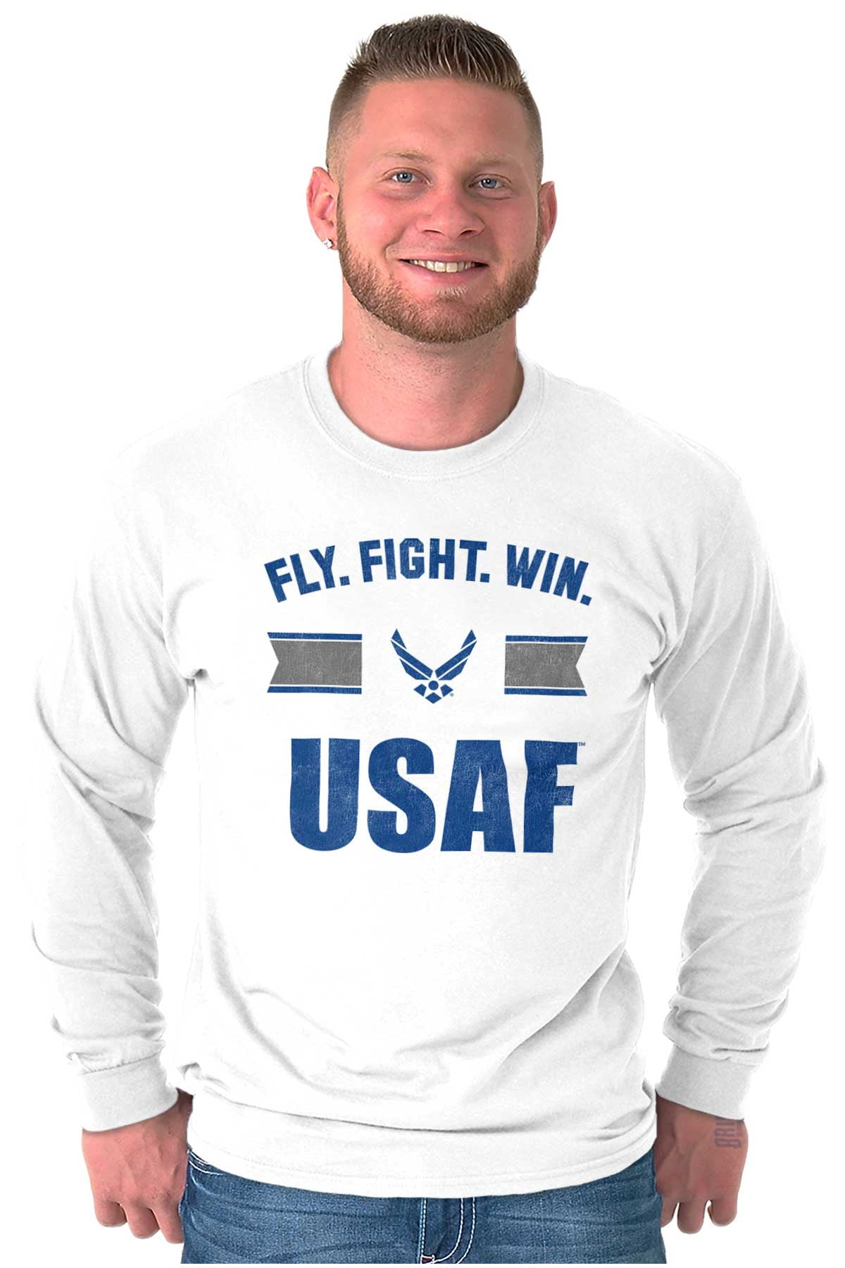 US Air Force Fly Fight Win USAF Long Sleeve TShirt Men Women Brisco ...
