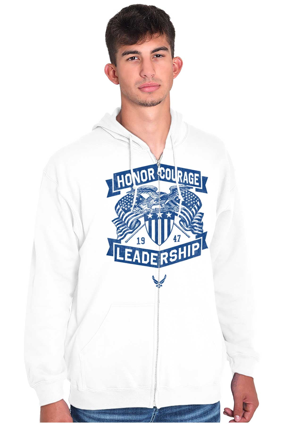 US Air Force Honor Courage Leadership Zip Up Hoodie Men's Women's ...