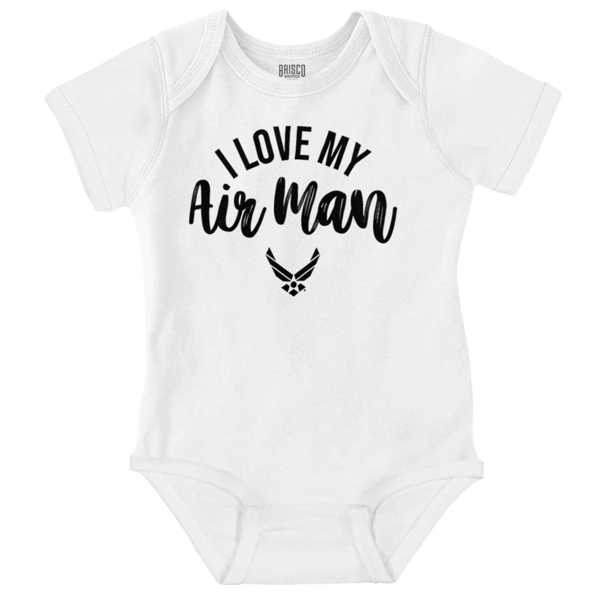 US Air Force I Love My USAF Man Bodysuit Jumper Girls Infant Baby ...