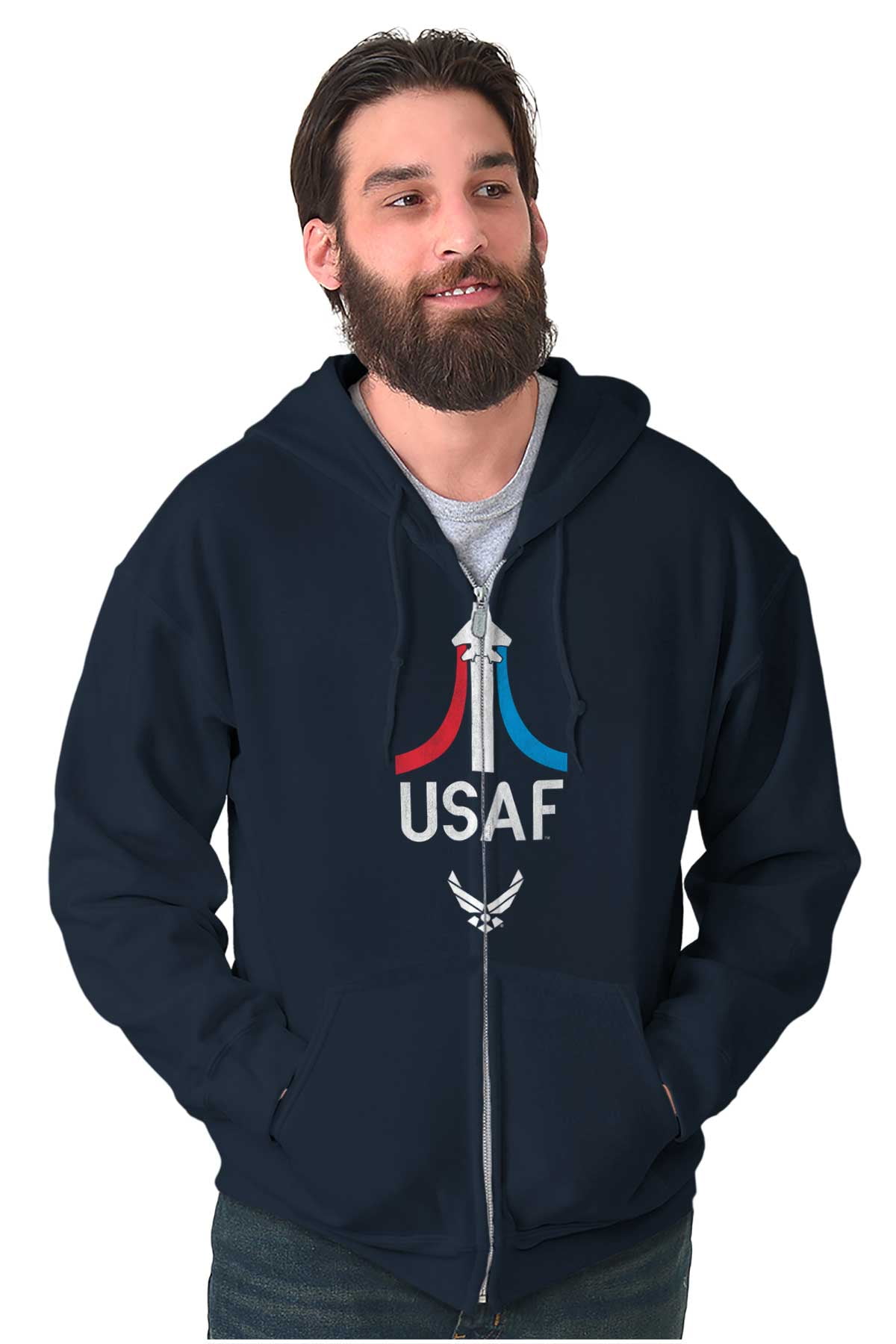 US Air Force USAF Military Patriot Unisex Plus Size Zip Hoodie Brisco ...