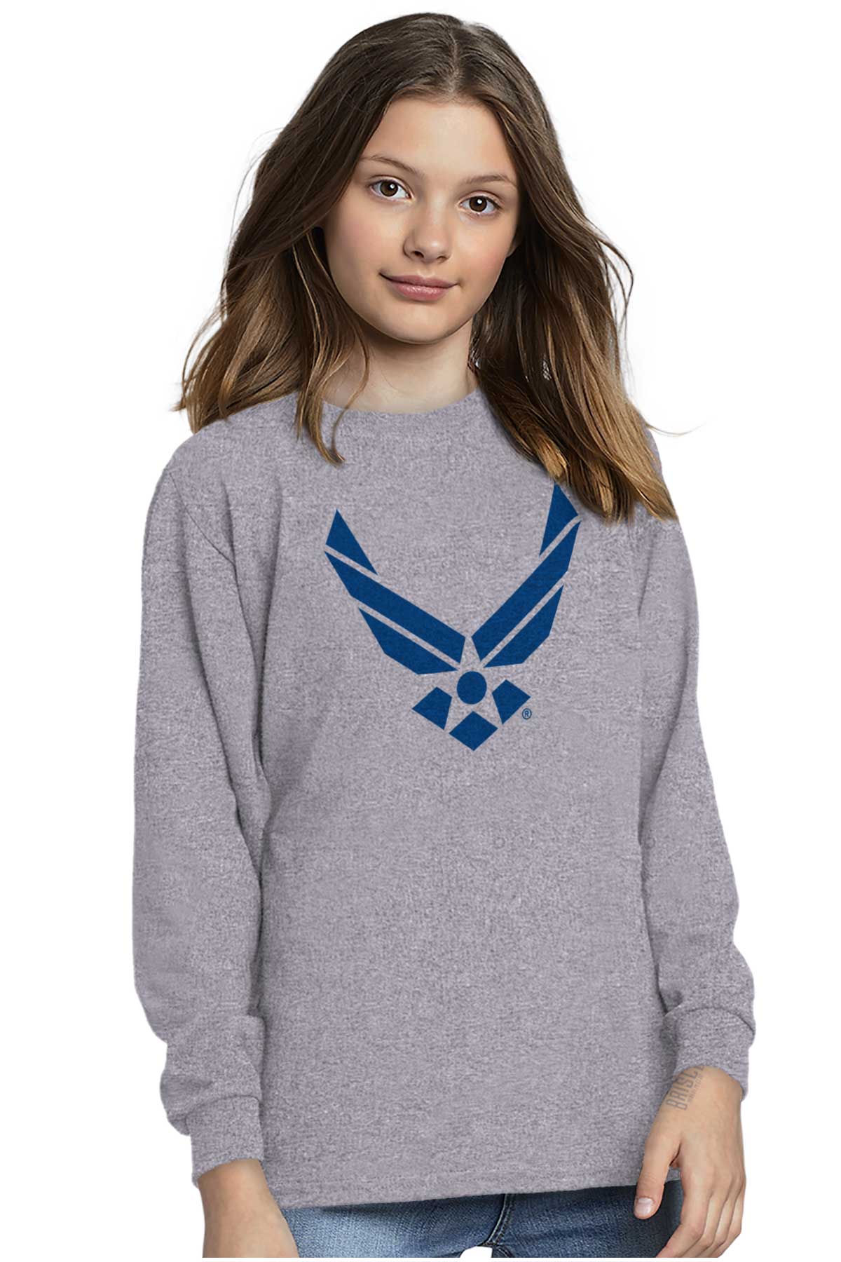 US Air Force Official Symbol USAF Long Sleeve Tee Boy Girl Teen Brisco ...
