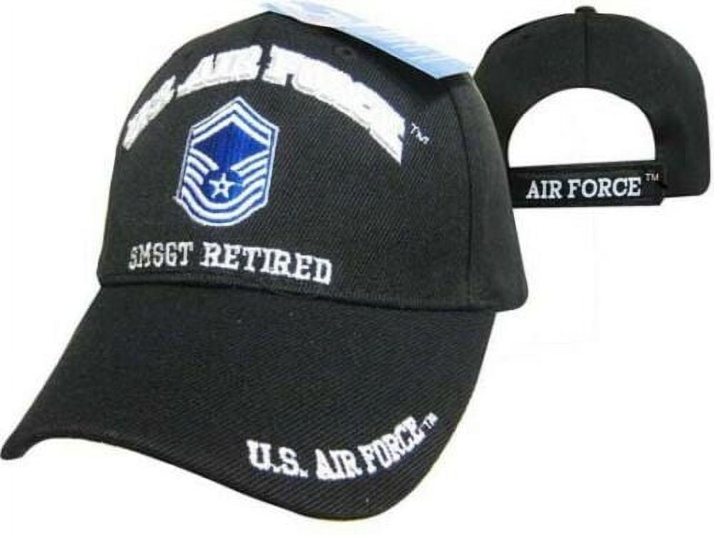 US Air Force SMSGT Senior Master Sergeant Retired Veteran Black ...