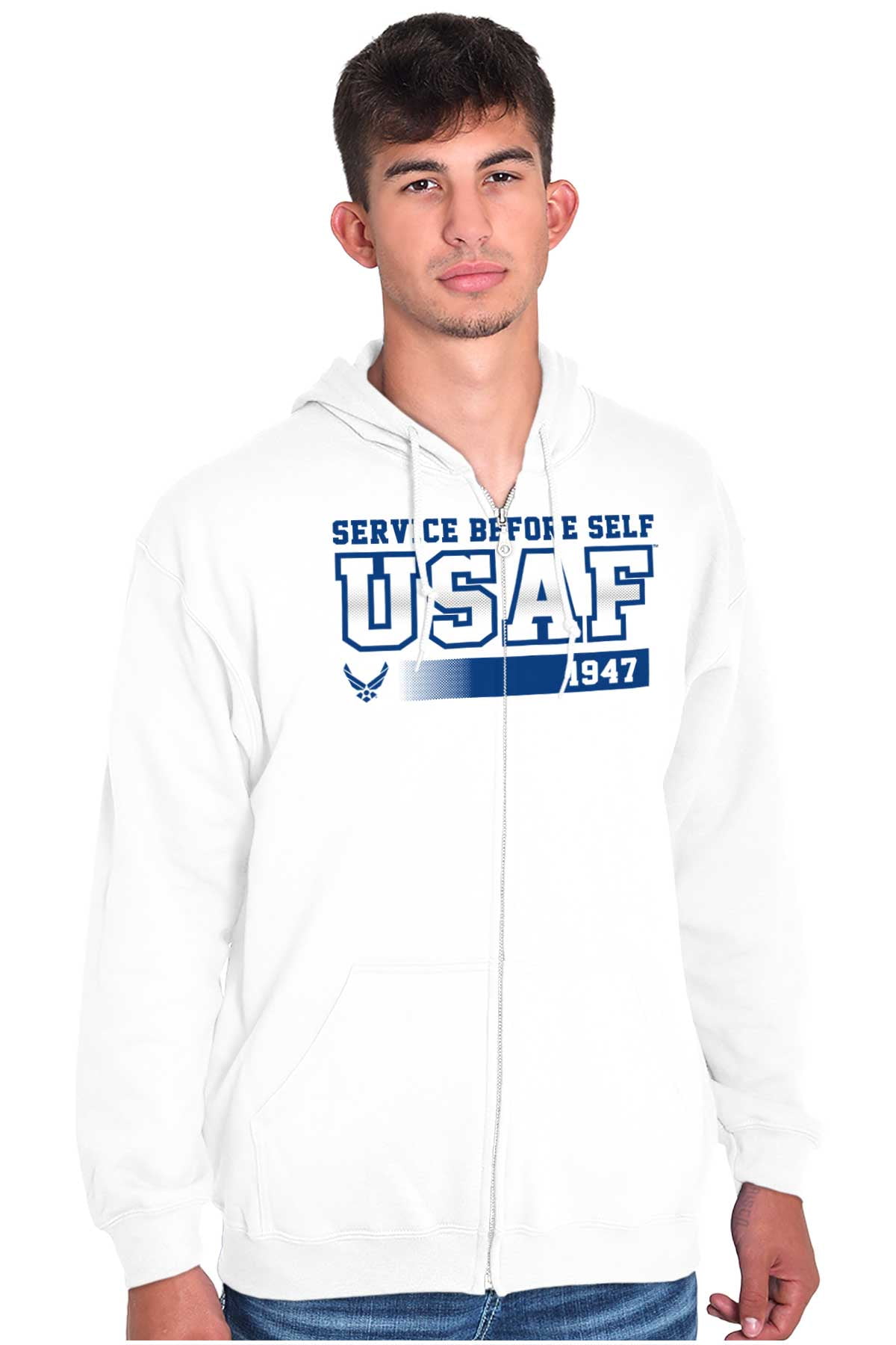 US Air Force Service Before Self USAF Unisex Plus Size Zip Hoodie ...