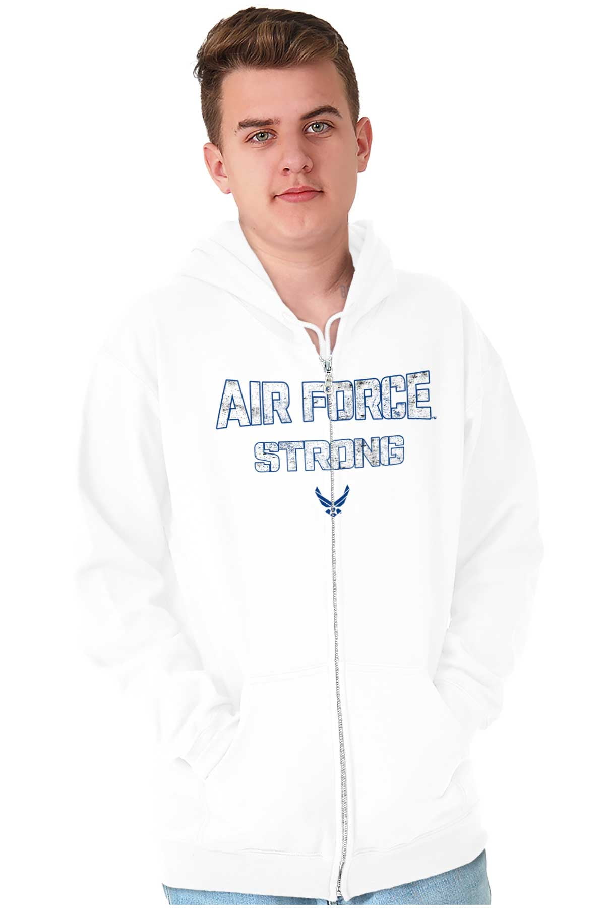 US Air Force Strong USAF Pride Zip Up Hoodie Men's Women's Brisco ...