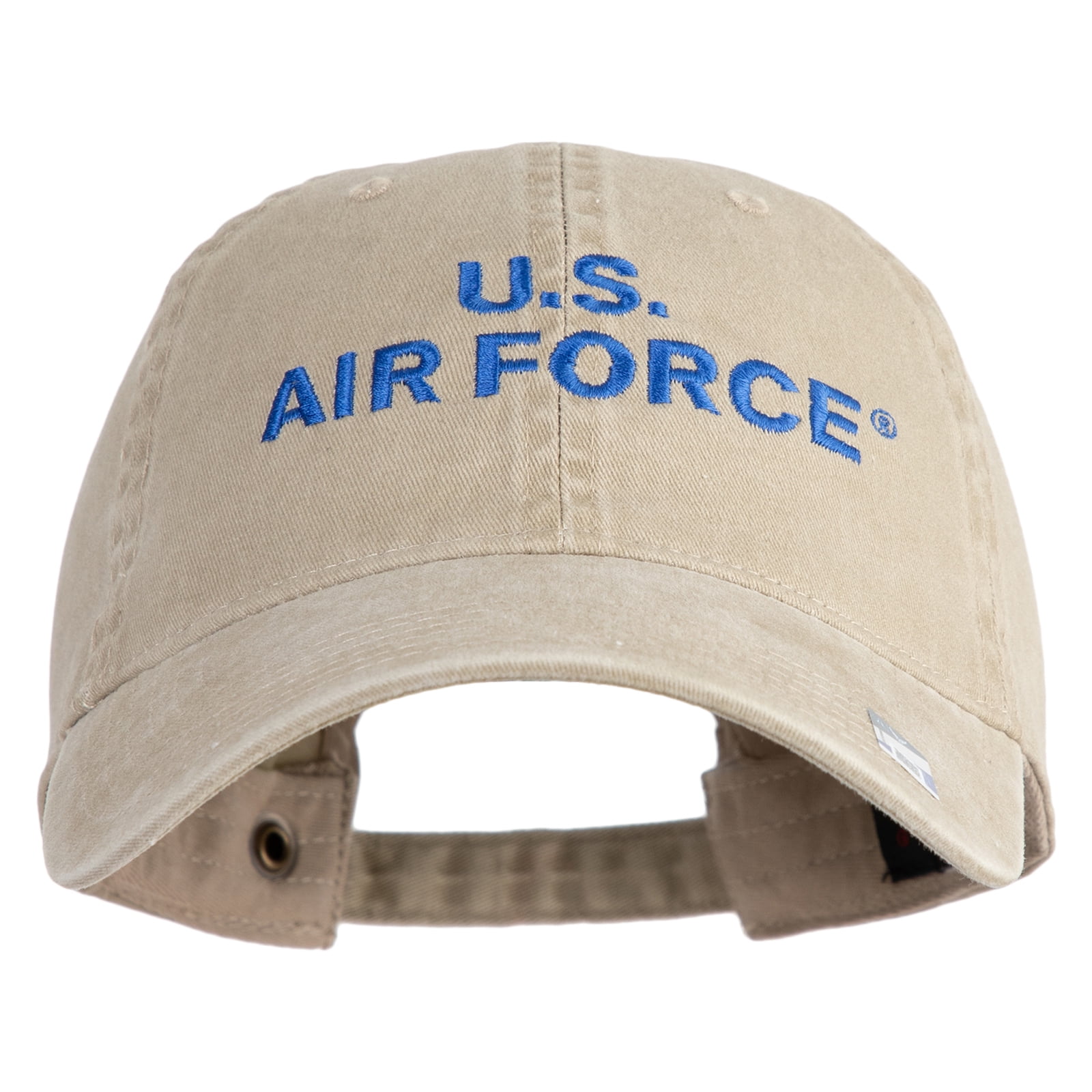 US Air Force Text Embroidered Washed Solid Pigment Dyed Cotton Twill ...