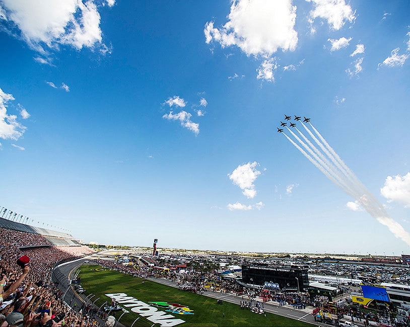 US Air Force Thunderbirds Fly Over Daytona 500 Style - B - 12x18 Inch ...