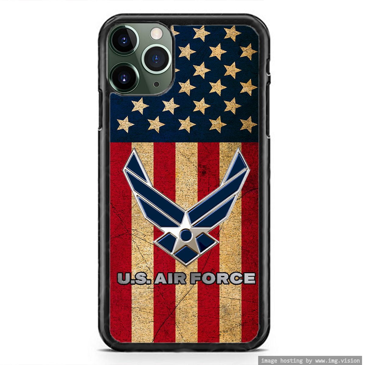 US Air Force USA Flag Military Forces Shockproof Hard Rubber Custom ...