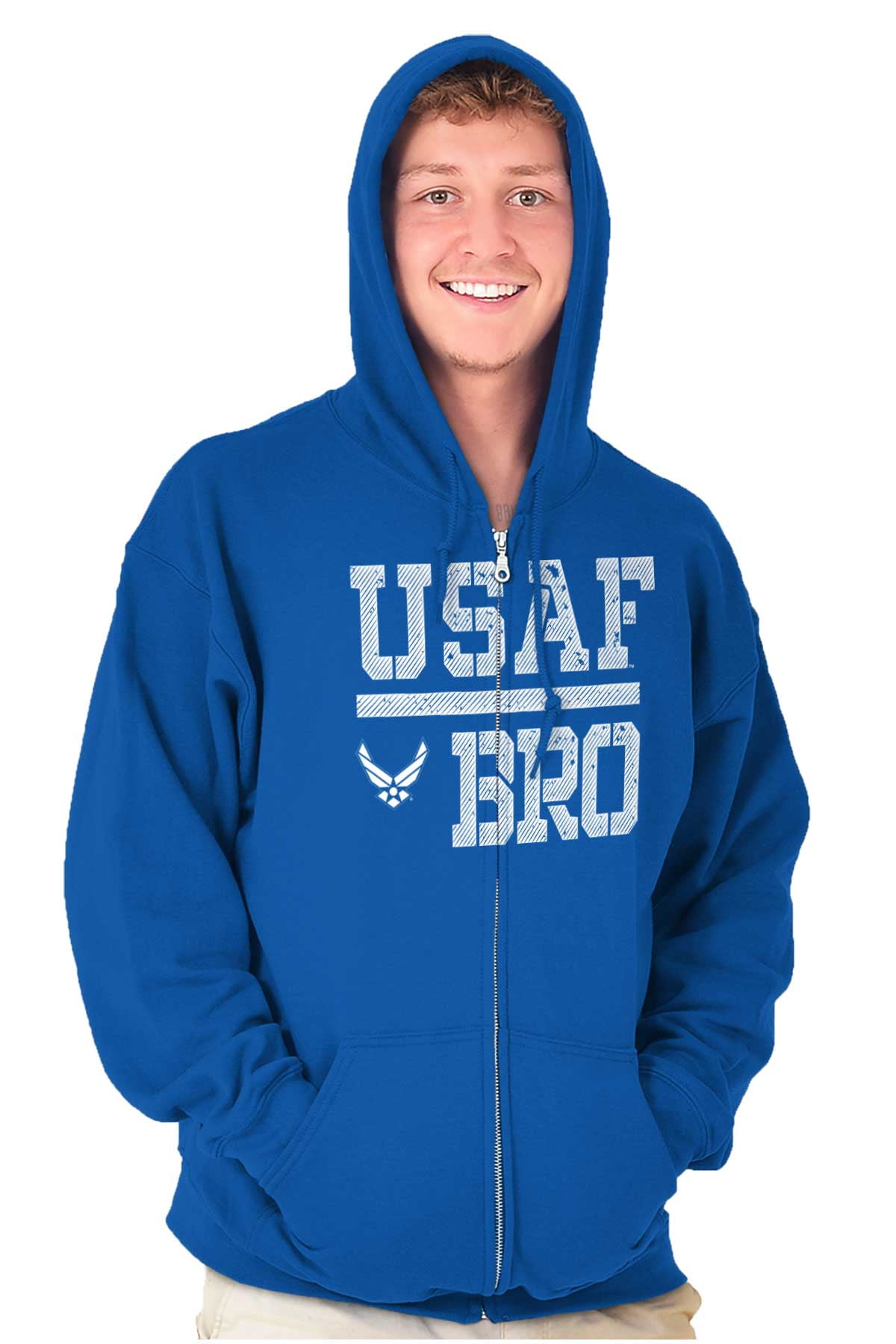 US Air Force USAF Bro Brother Men Big & Tall Zip Hoodie Brisco Brands ...