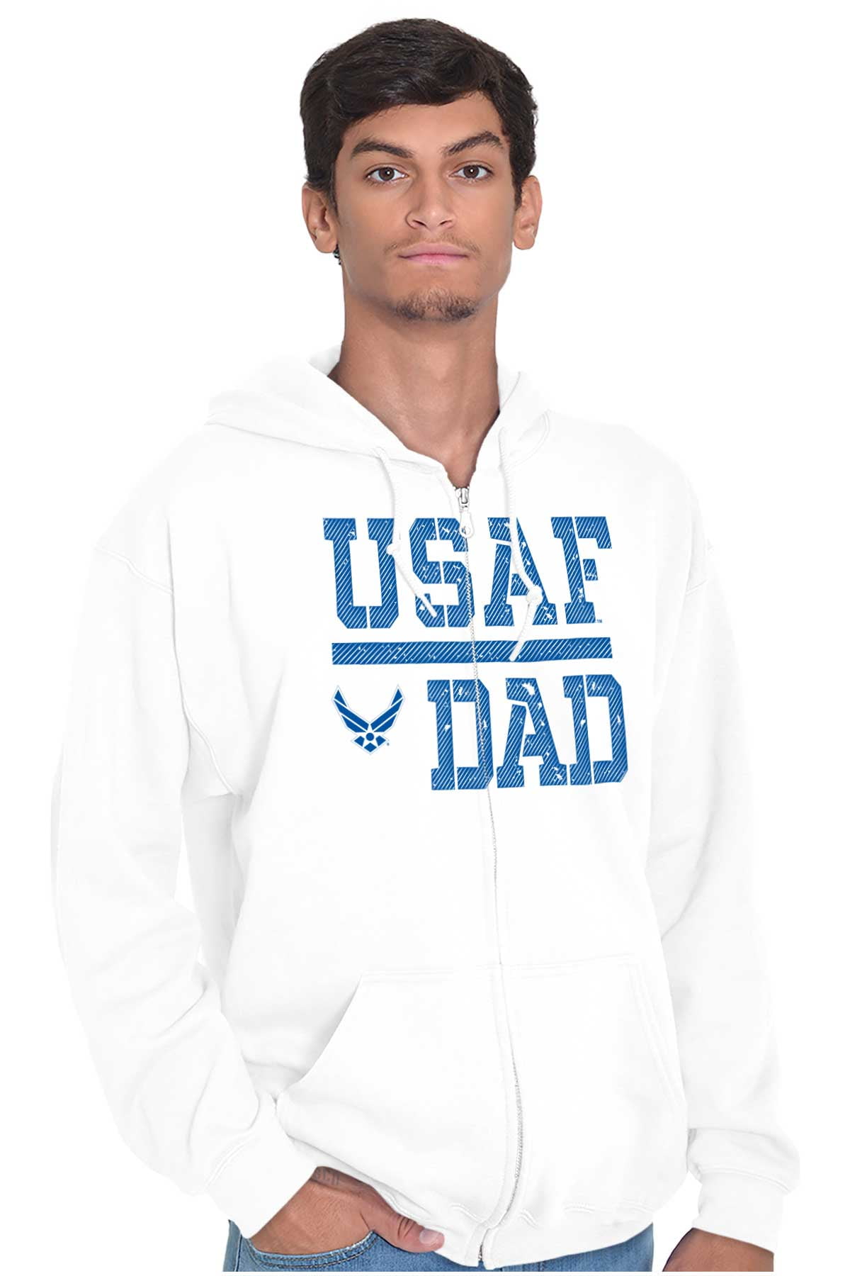 US Air Force USAF Dad Military Father Zip Hoodie Sweatshirt Men Brisco ...