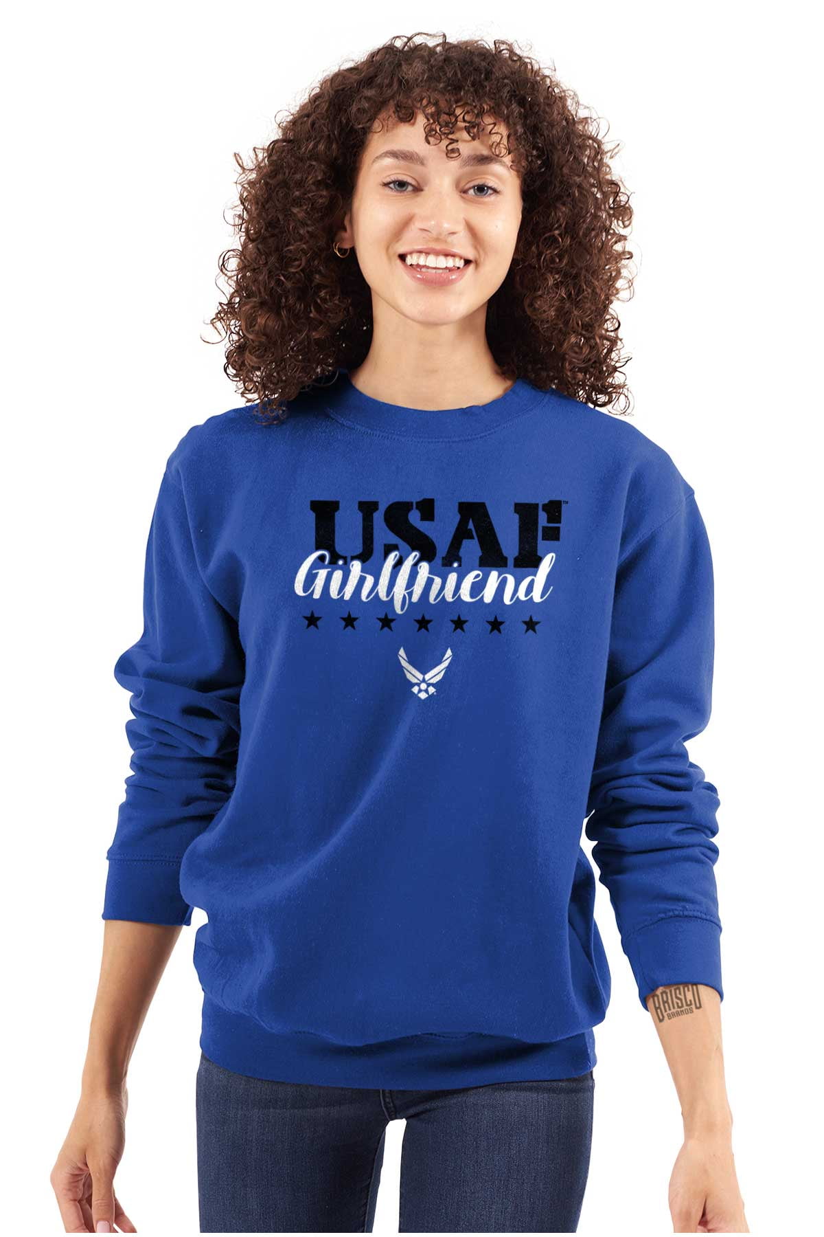 US Air Force USAF Girlfriend Pride Women Crewneck Sweatshirt Brisco ...