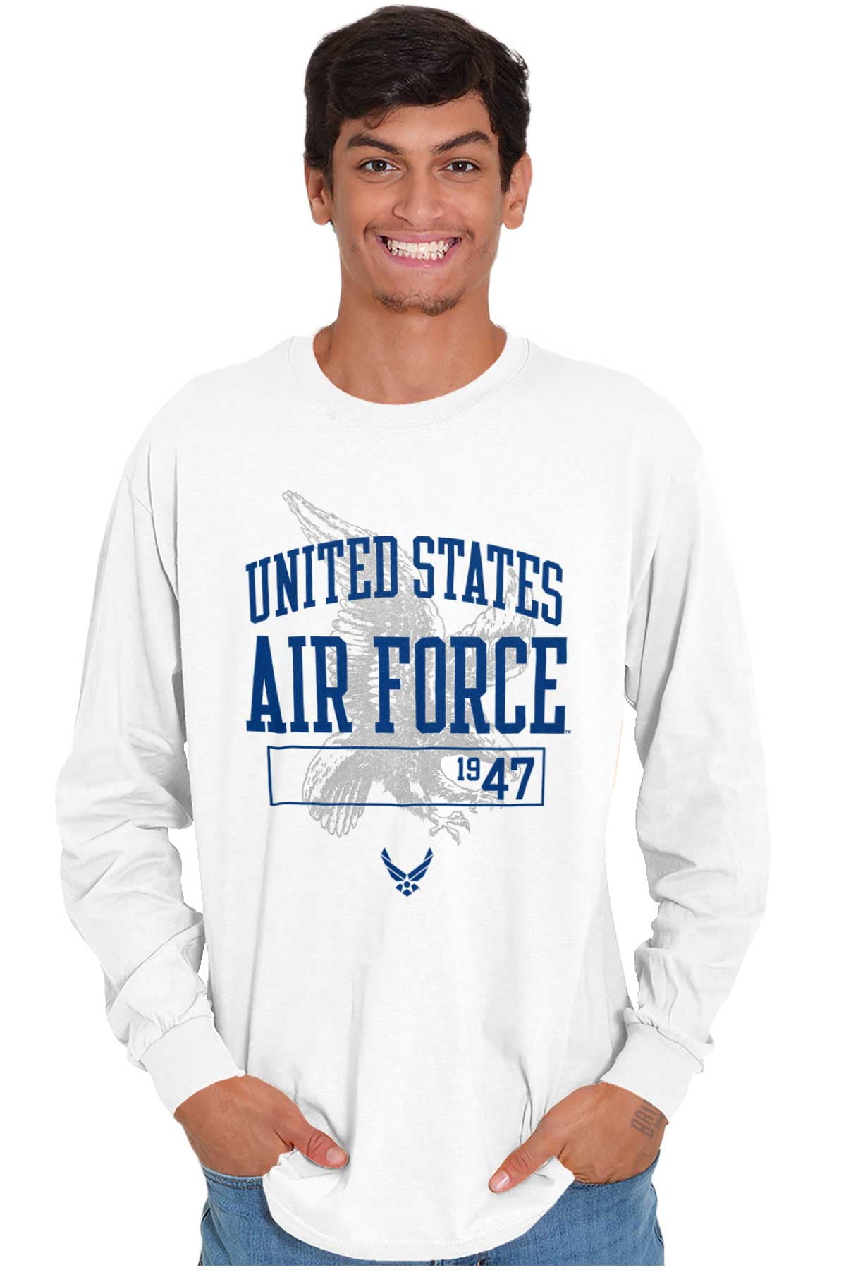 US Air Force USAF Logo Bald Eagle Unisex Plus Size Long Sleeve Tee ...