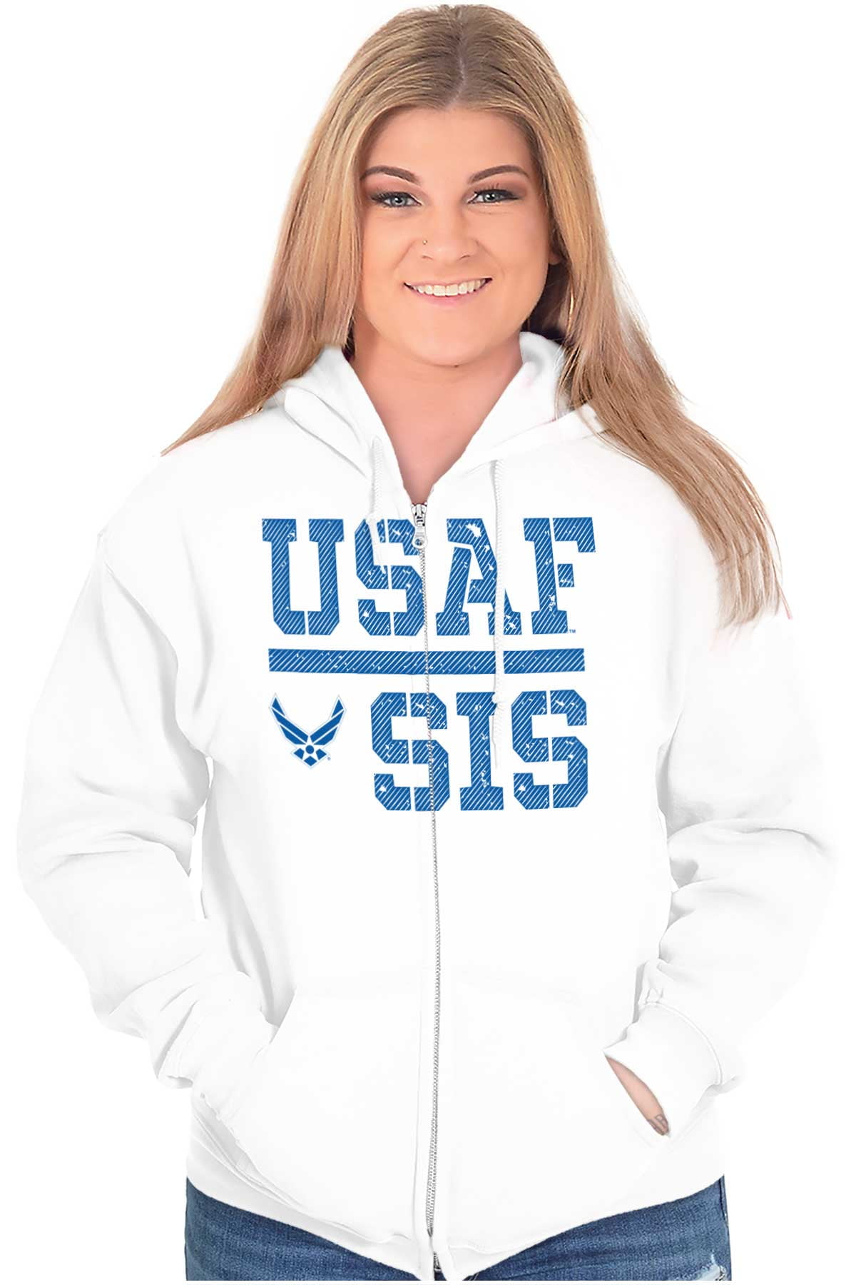 US Air Force USAF Sis Sister Women Plus Size Zipper Hoodie Brisco ...