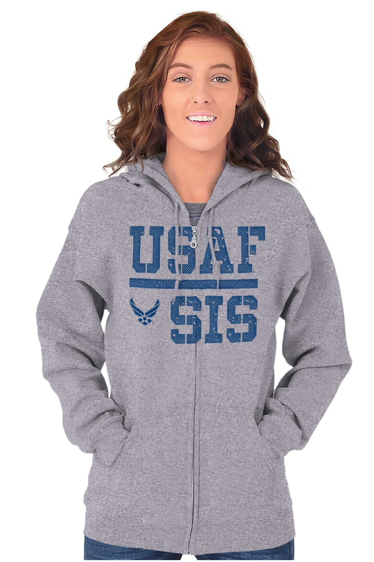 US Air Force USAF Sis Sister Women Plus Size Zipper Hoodie Brisco ...