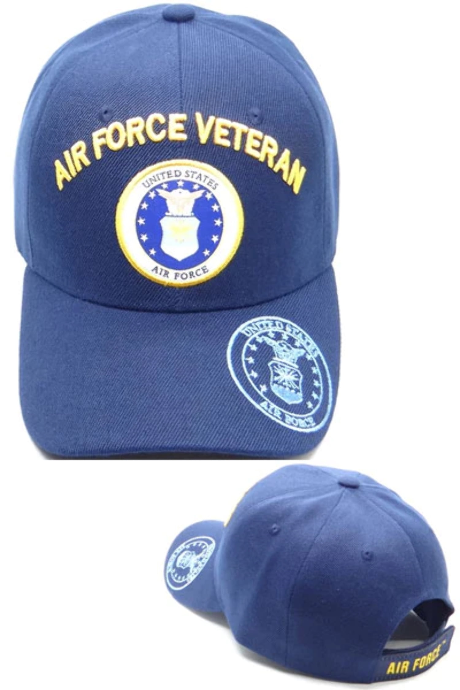 US Air Force Veteran Emblem Brim Blue Baseball Hat Cap - Walmart.com