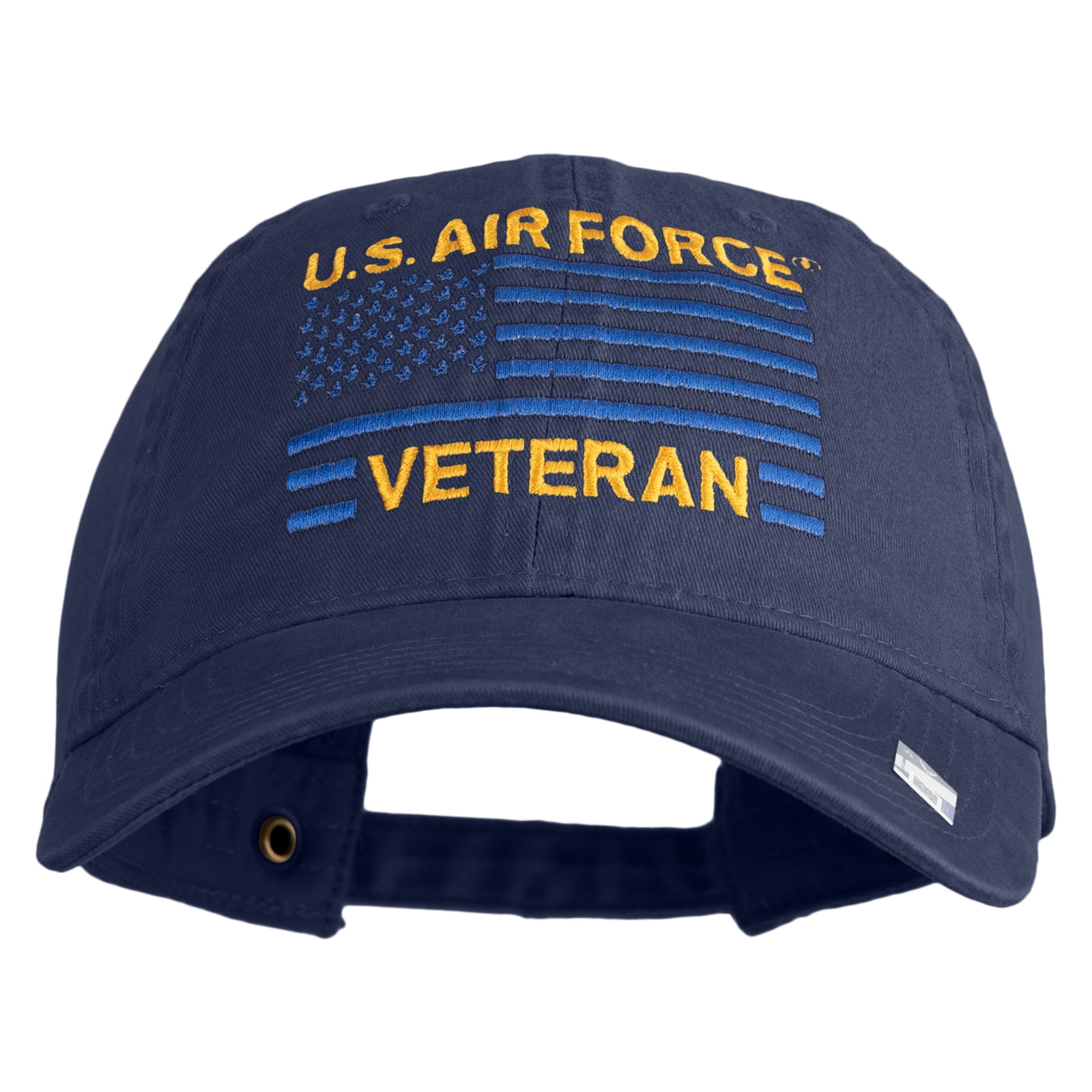 US Air Force Veteran Flag Embroidered Solid Cotton Twill Low Profile ...