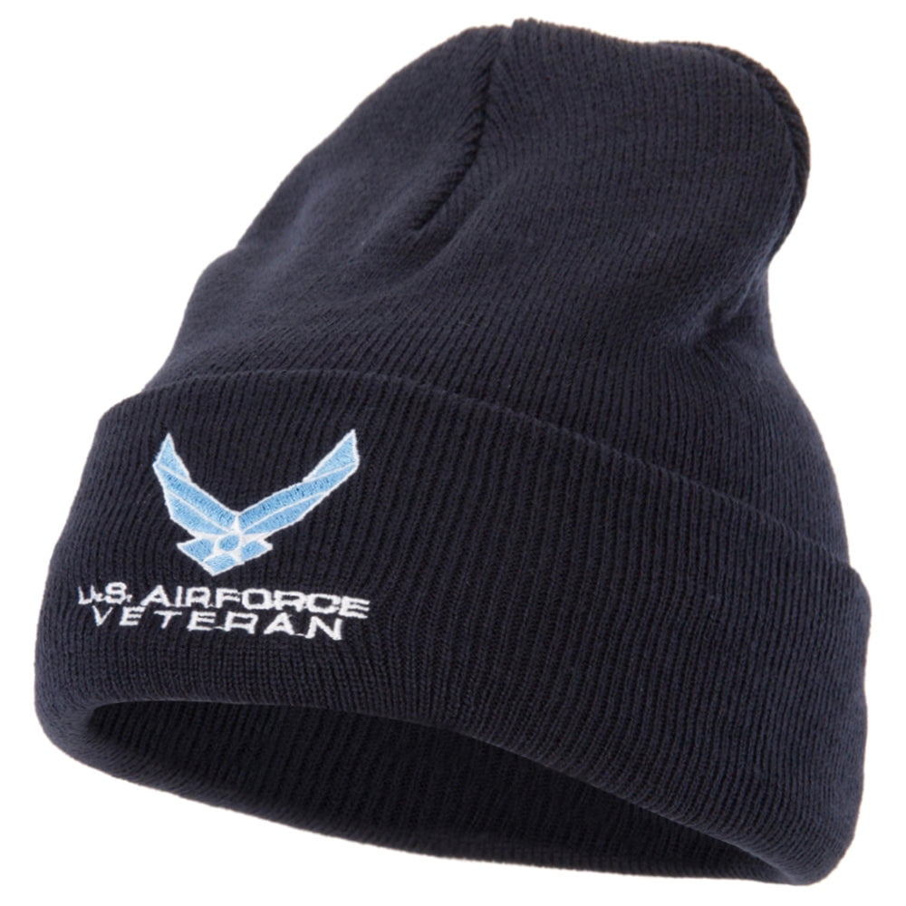 US Air Force Veteran Symbol Embroidered Long Beanie - Navy OSFM ...