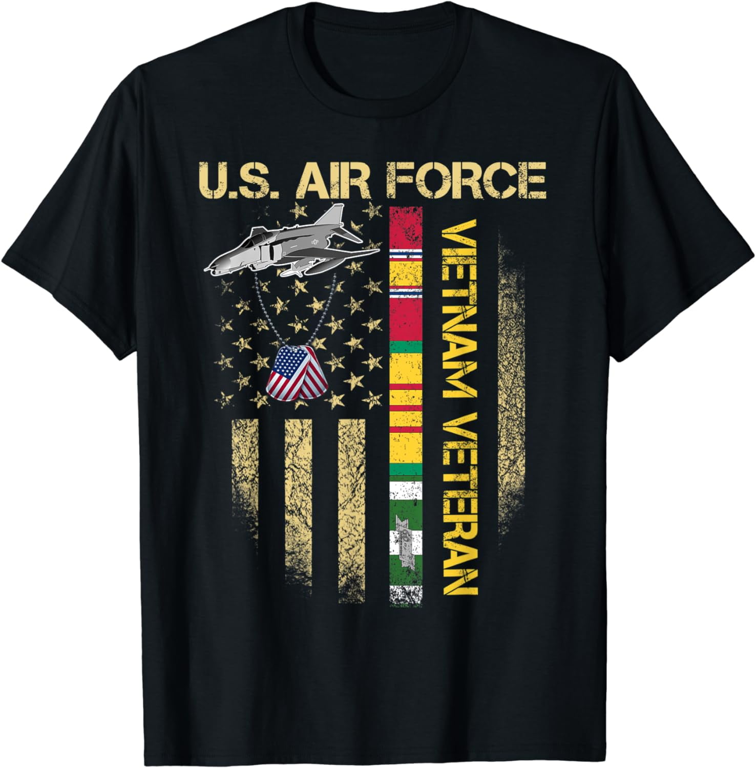US Air Force Vietnam Veteran F4 , USAF Veteran, USA Flag T-Shirt ...