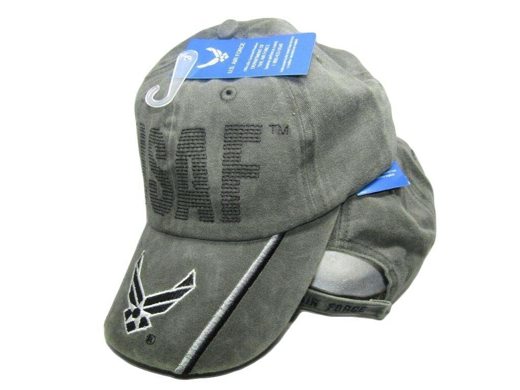 US Air Force Wings Olive DRAB USAF Stitched Letters Embroidered Cap Hat ...