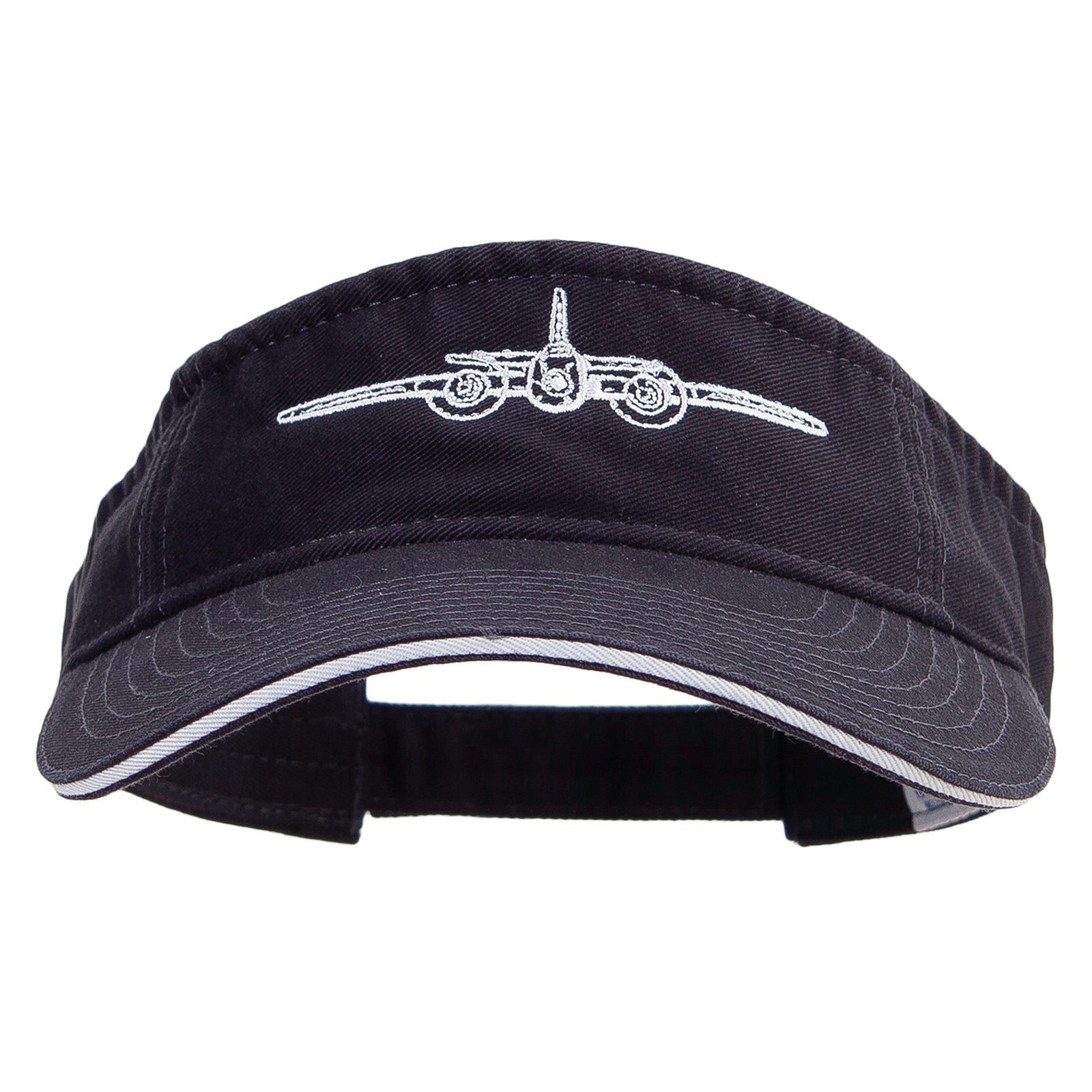 US Aircraft Embroidered Pro Style Cotton Twill Washed Visor - Navy ...