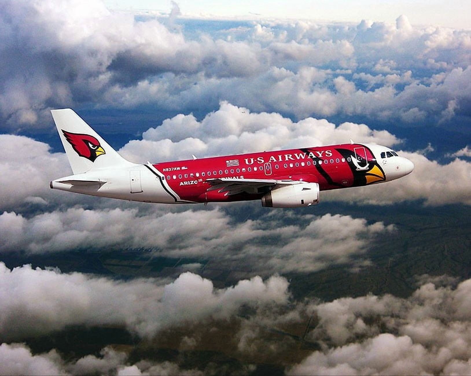 US Airways Airbus A319 Arizona Cardinals Plane - 24x36 Inch Glossy ...