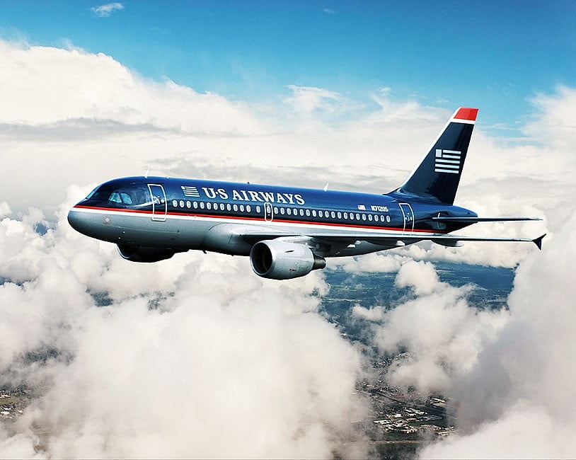 US Airways Airbus A320 in Flight - 24x36 Inch Glossy Laminated Aviation ...