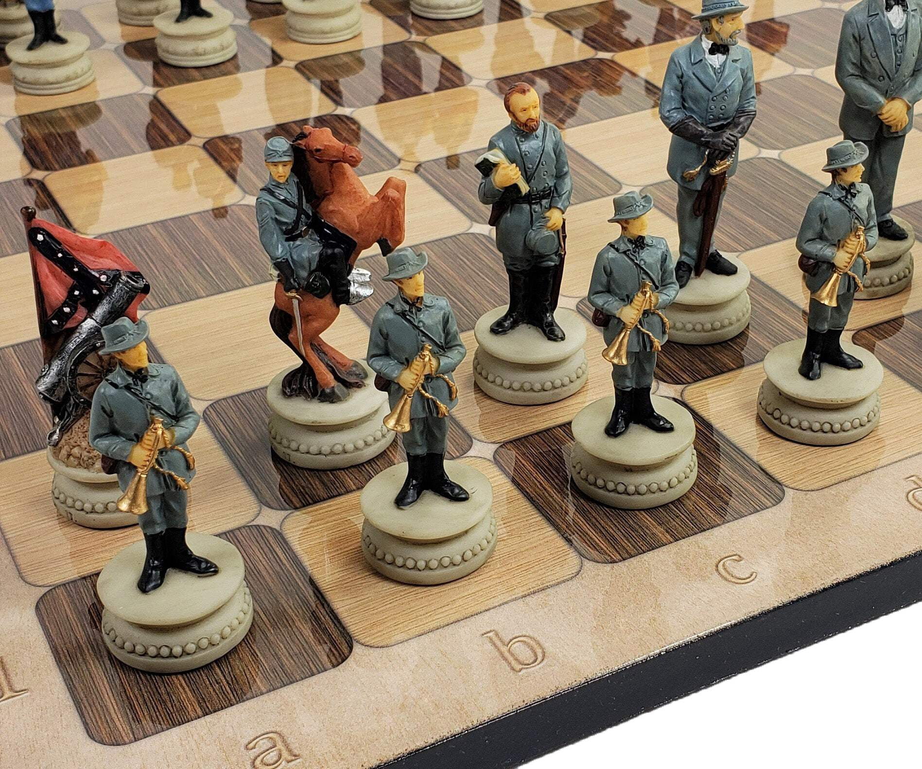 Free Shipping! US American Civil War Generals Painted Chess Set W/ 17 ...