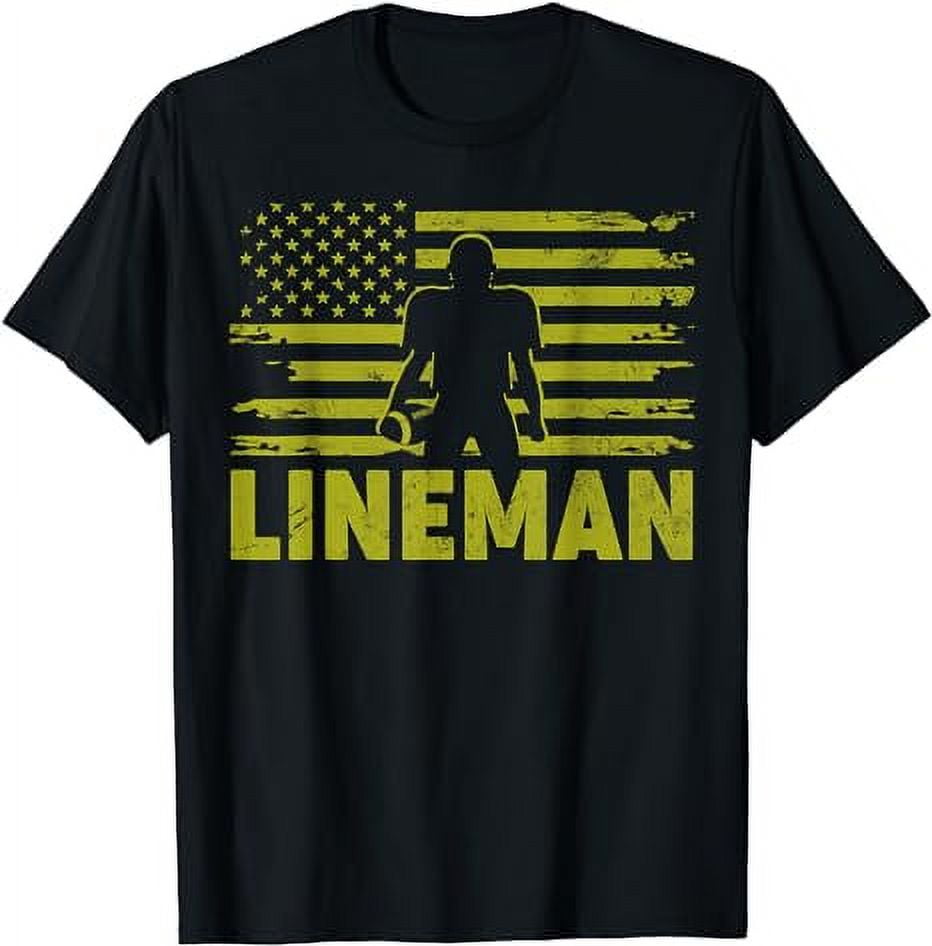 US American Flag American Football Lineman Offensive Player T-Shirt ...