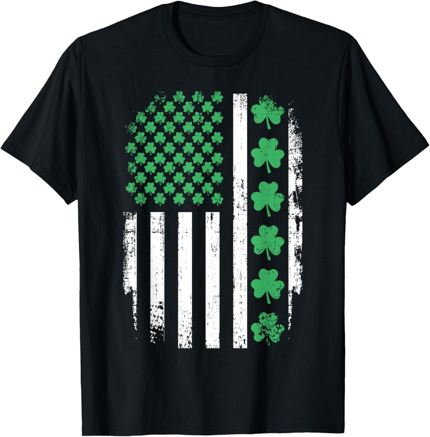 US American flag with shamrocks for St Patricks day T-ShirtBrand ...