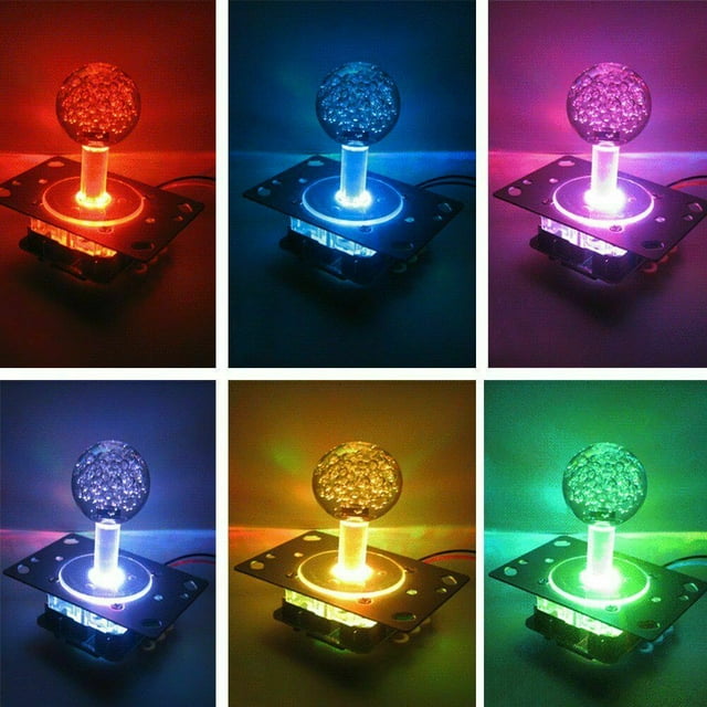 US Arcade LED Illuminated Joystick Colorful Switchable from 4 to 8 way ...