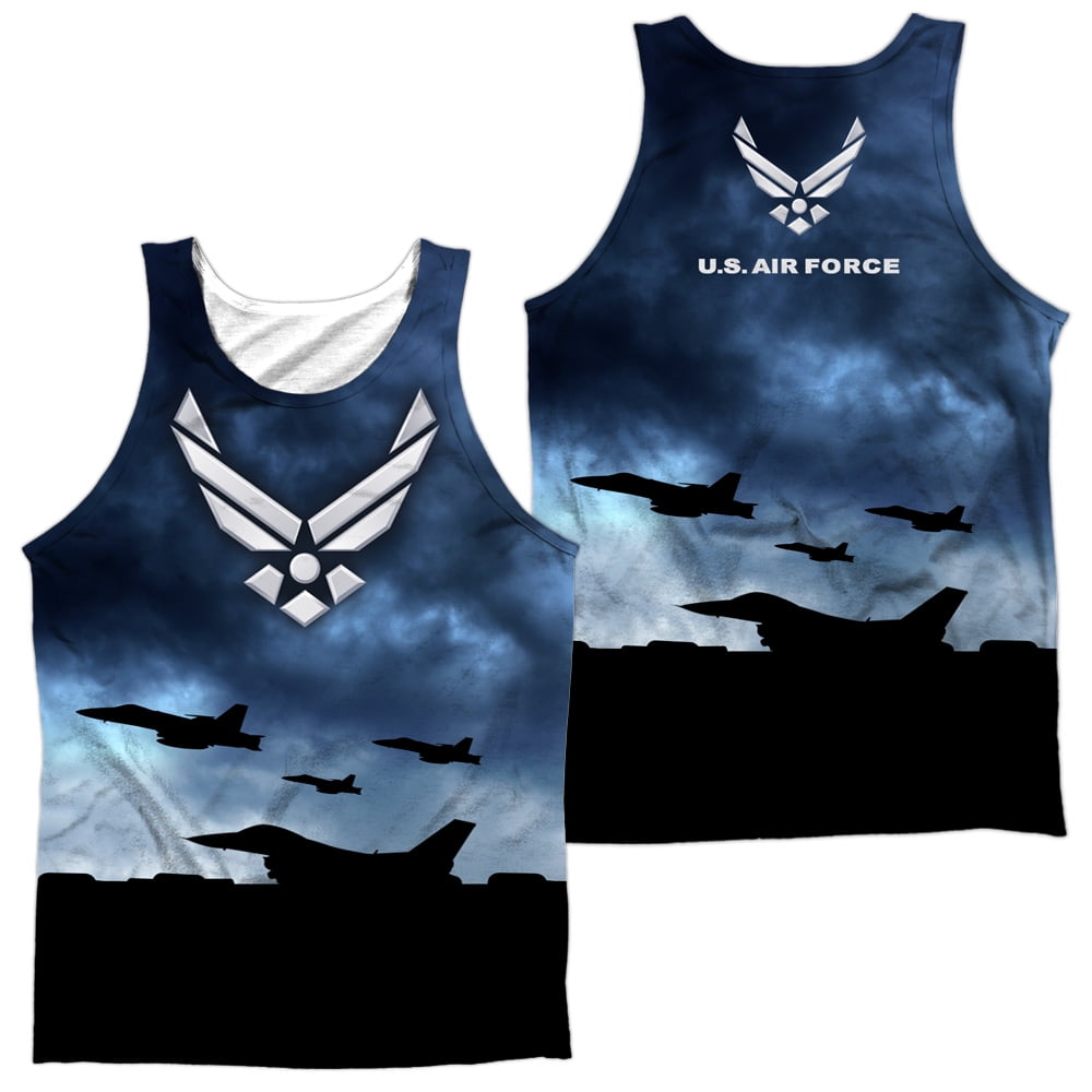 US Armed Forces Air Force USAF Metallic Symbol Front/Back Print Tank ...