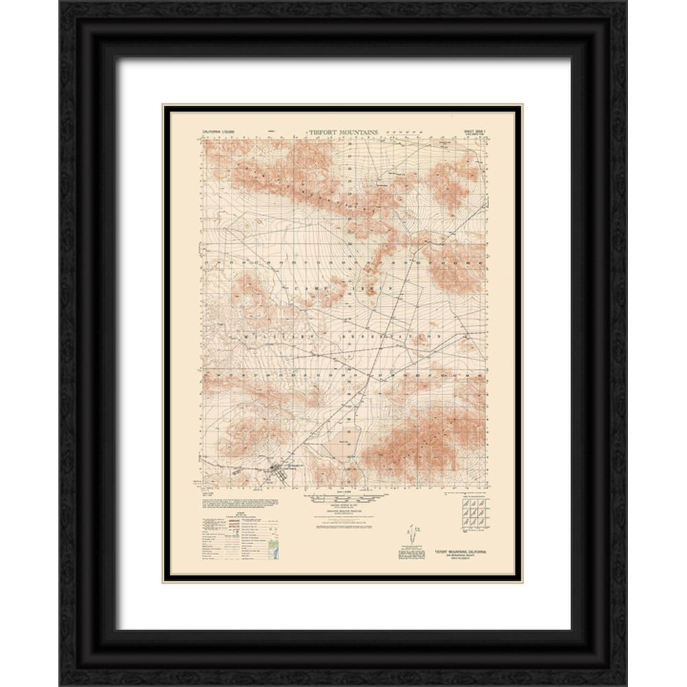 US Army 14x18 Black Ornate Wood Framed with Double Matting Museum Art ...