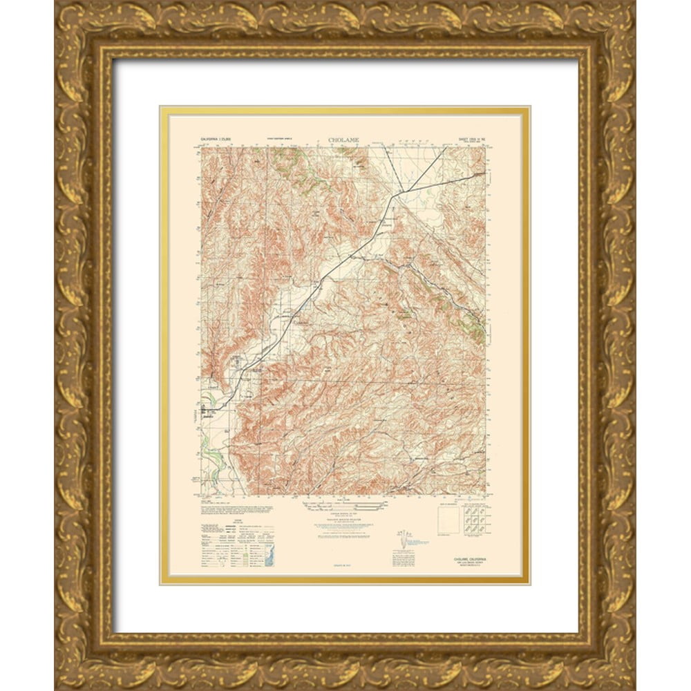 US Army 19x24 Gold Ornate Wood Framed with Double Matting Museum Art Print Titled - Cholame ...