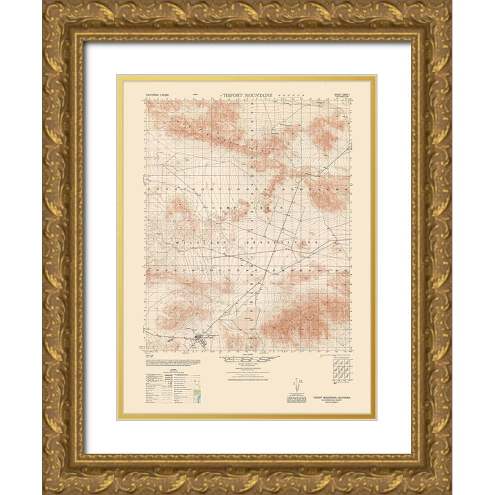 US Army 19x24 Gold Ornate Wood Framed with Double Matting Museum Art ...