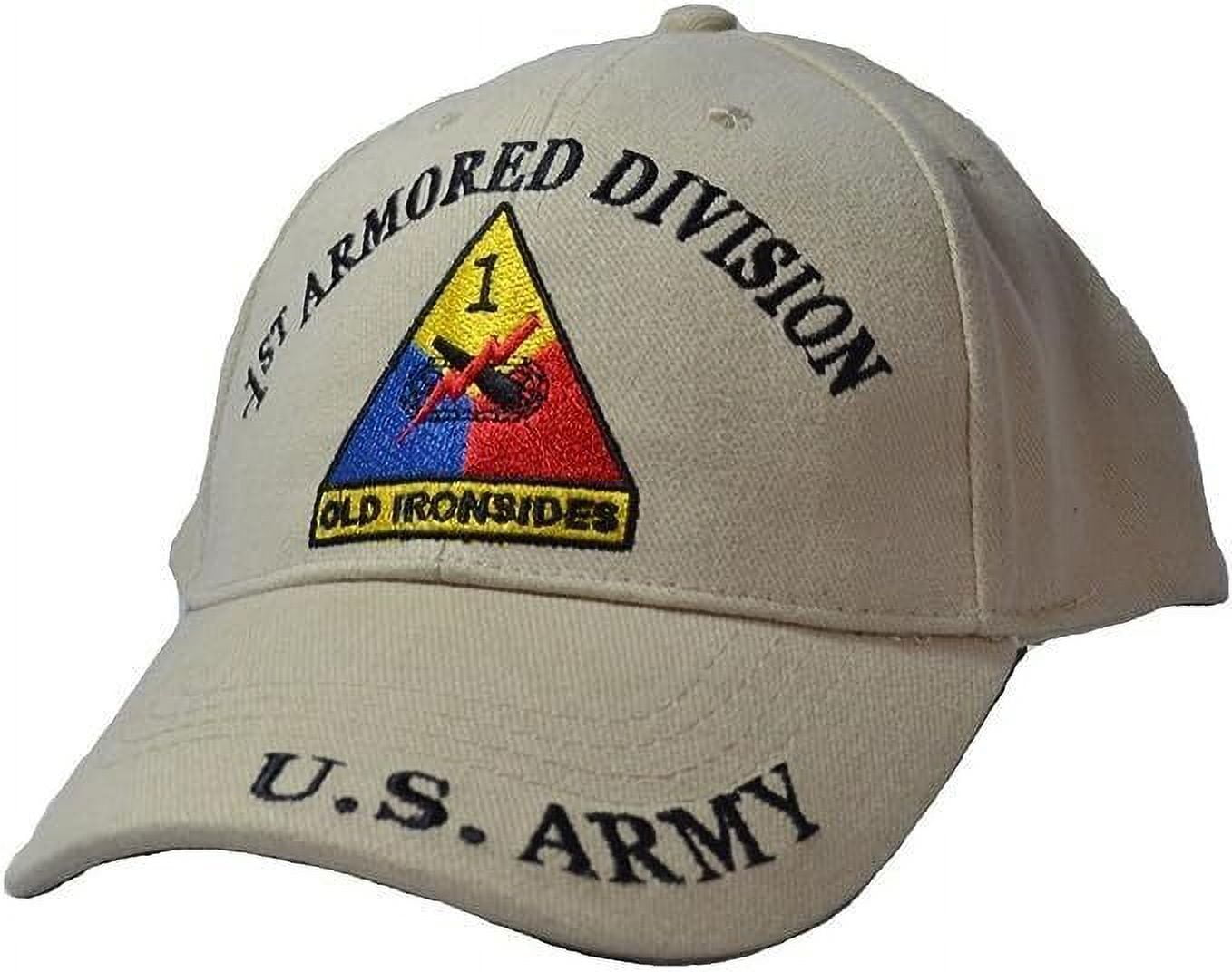 US Army 1st Armored Division Tan Military Baseball Cap Hat Official ...