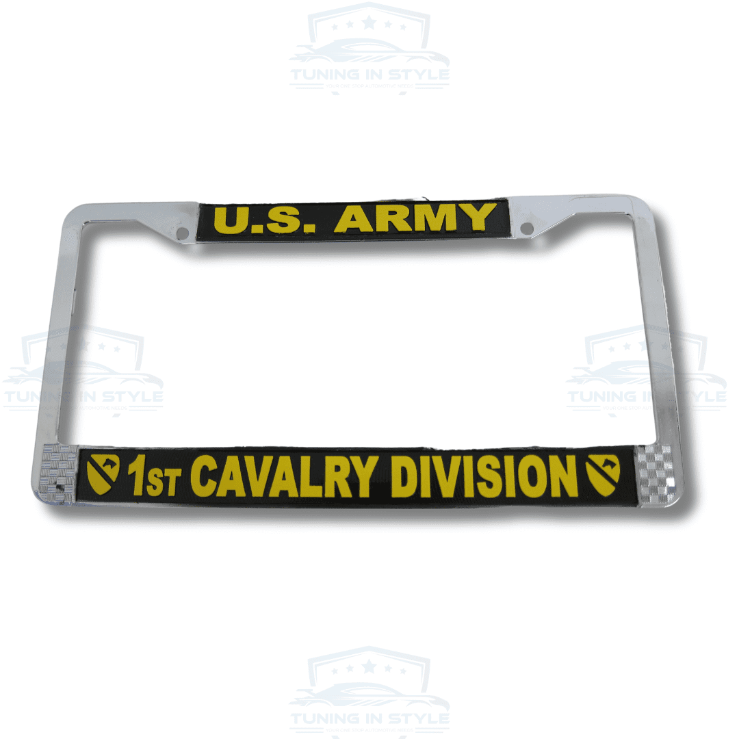 US Army 1st Cavalry Division Metal Chrome License Plate Frame Official ...
