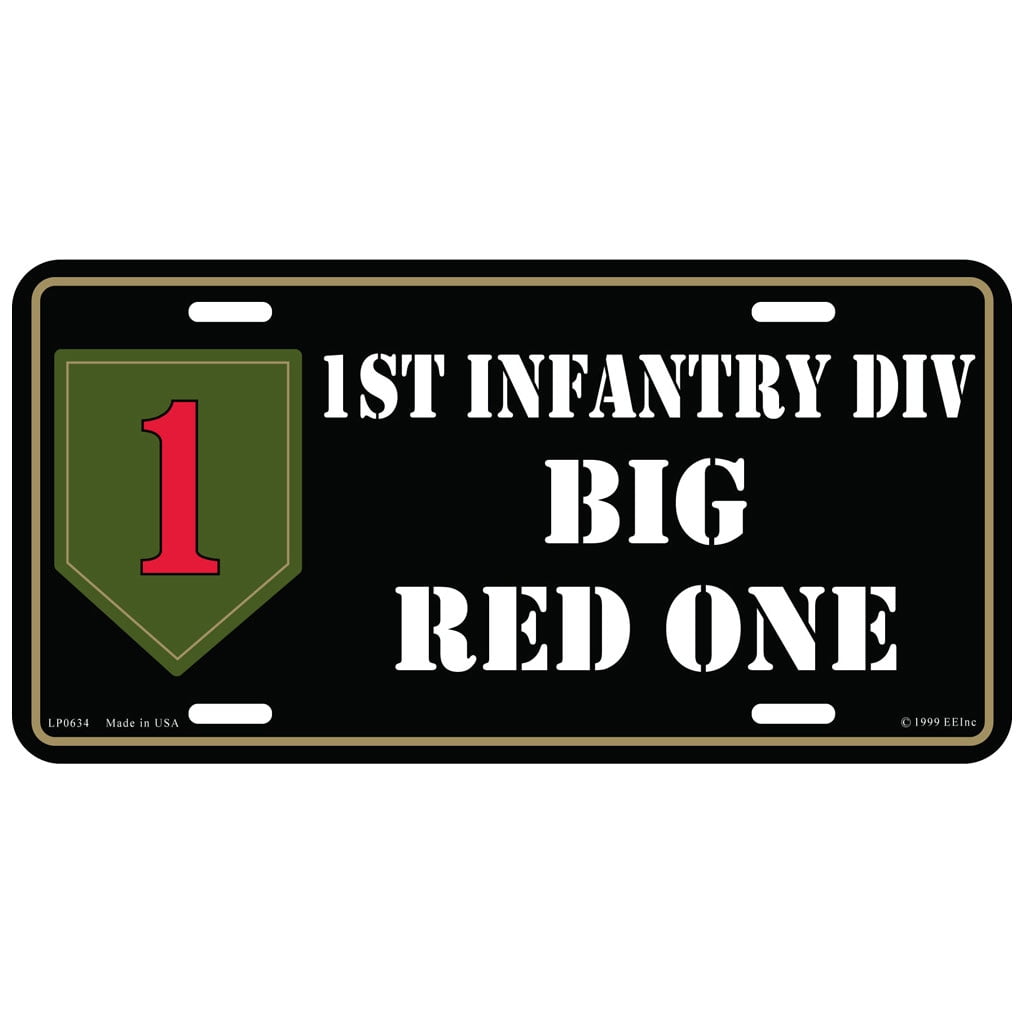 US Army 1st Infantry Division Big Red One Military License Plate - Walmart.com