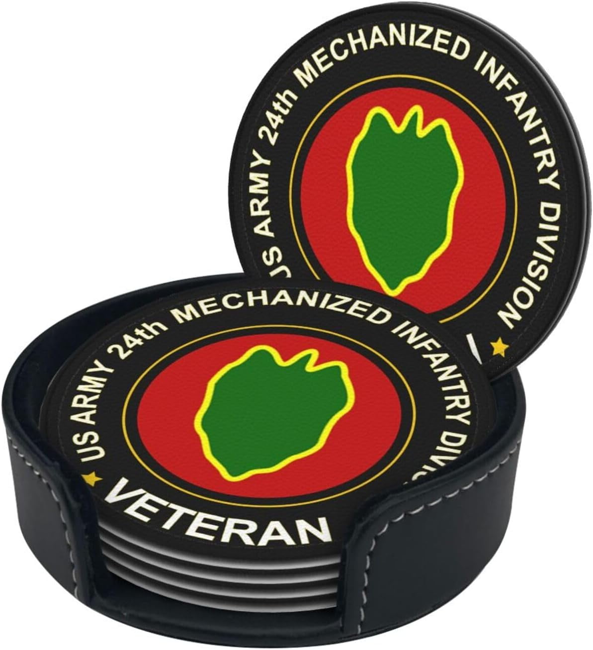 US Army 24th Mechnized Infantry Division Veteran Premium Leather ...