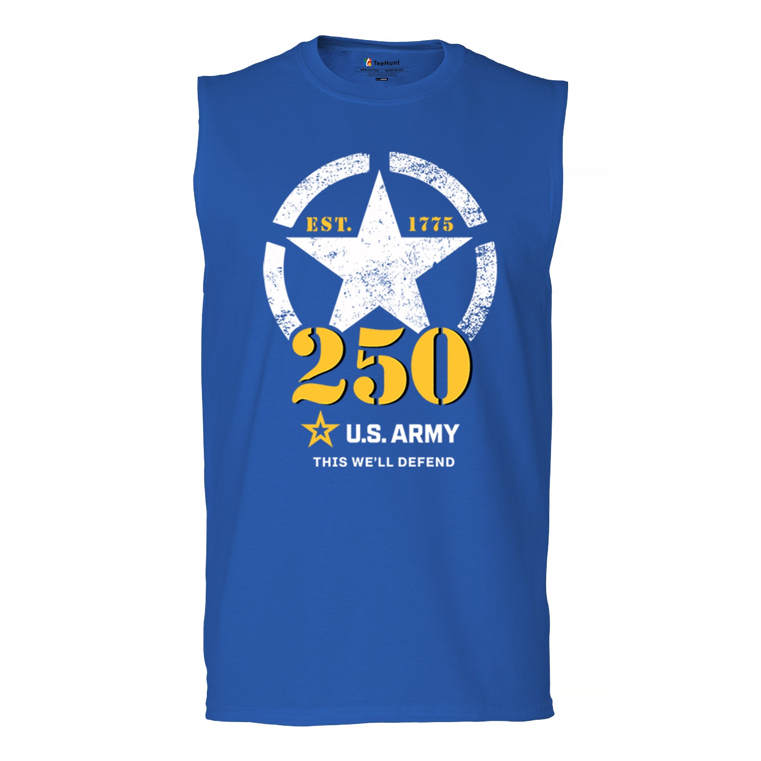 US Army 250th Logo Muscle Shirt Anniversary Military Veteran American ...