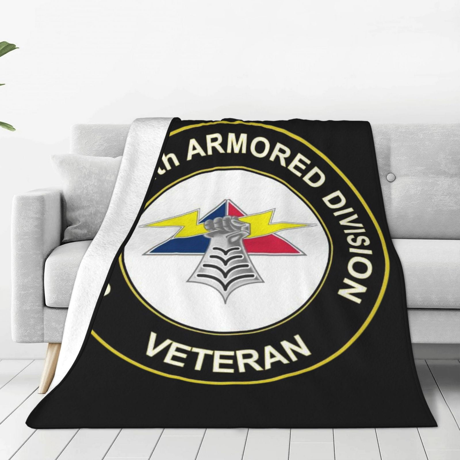 US Army 4th Armored Division Veteran Bed Blanket Fleece Throw Blankets ...