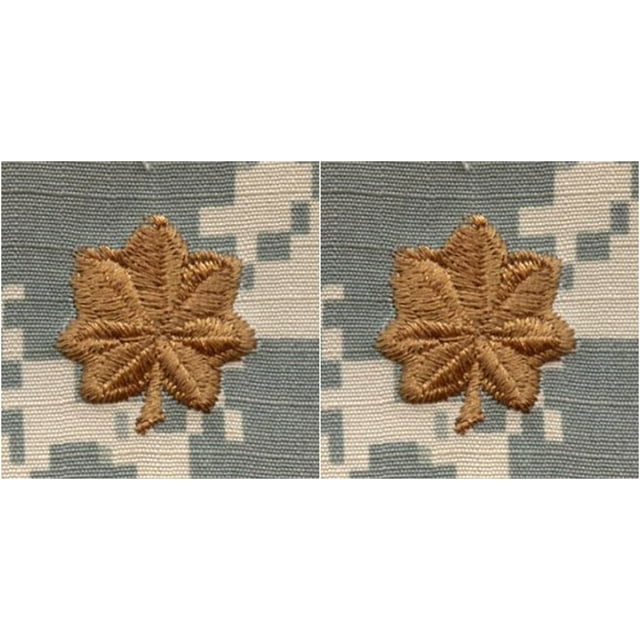 US Army ACU Camo 2" x 2" Hook-Backed Major Rank Patches - Pair ...
