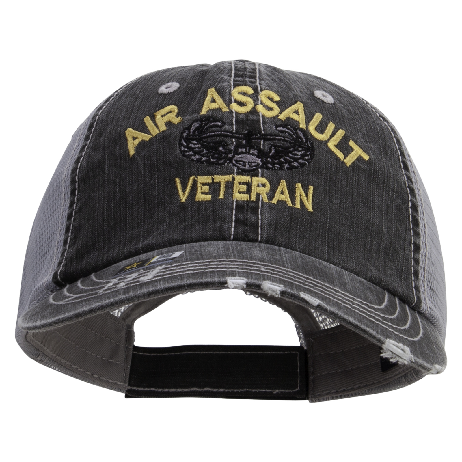 US Army Air Assault Embroidered Low Profile Cotton Mesh Cap - Black ...