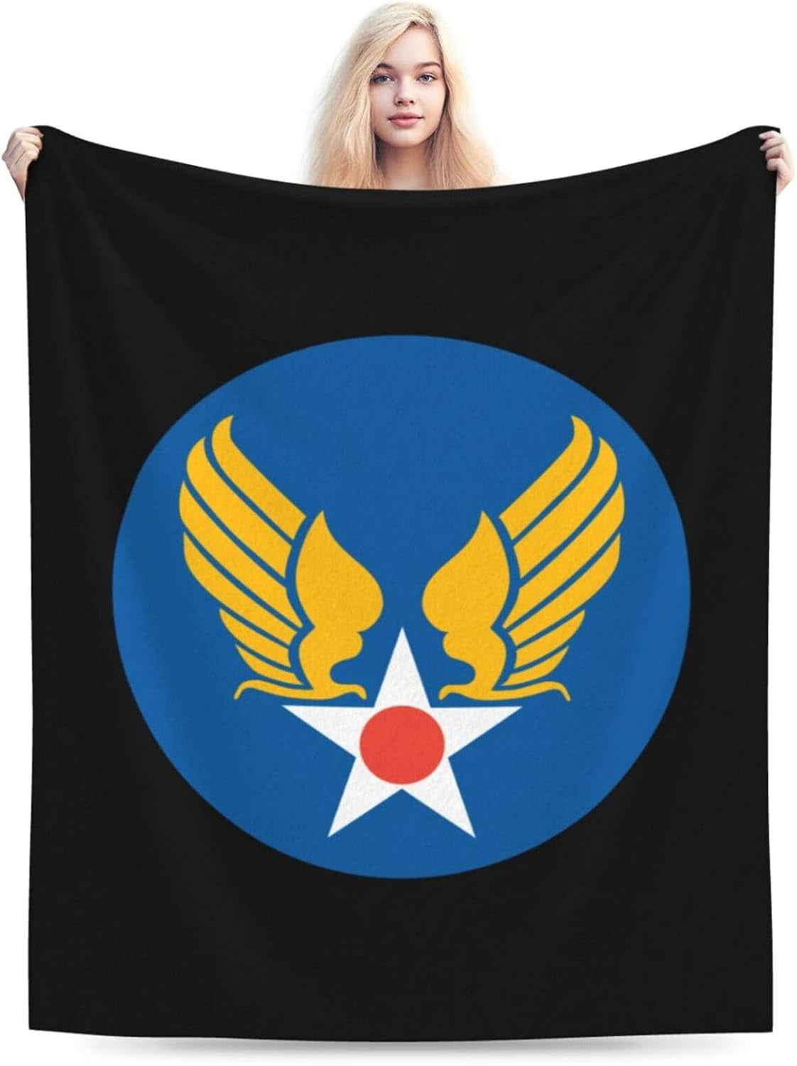 US Army Air Corps Hap Arnold Wings Throw Blanket for Couch 50"x40" Cozy ...