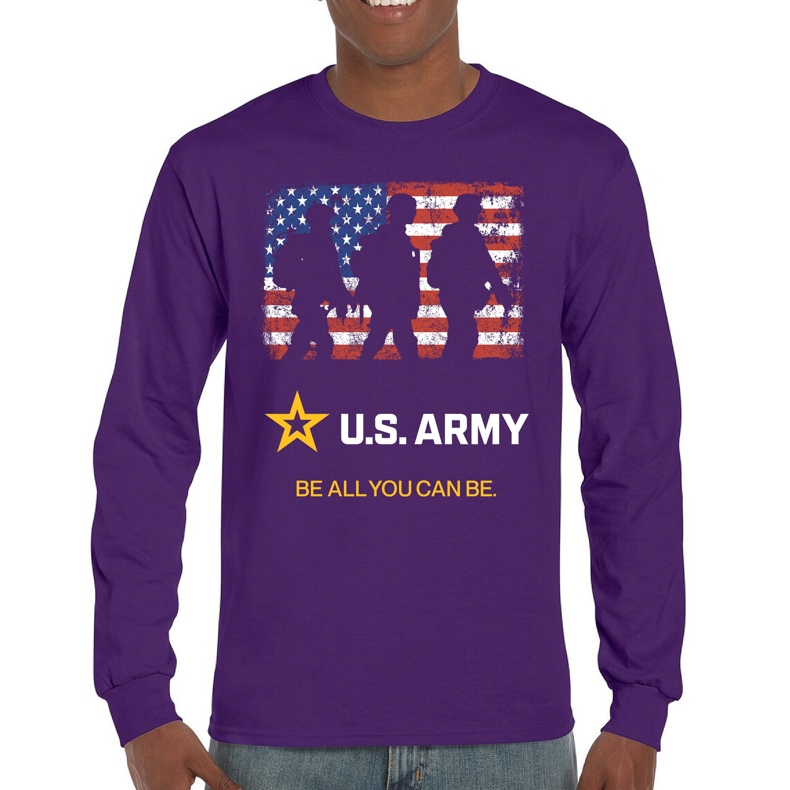 US Army Be All You Can Be Long Sleeve T-shirt American Flag Military Veteran DD 214 Patriotic ...
