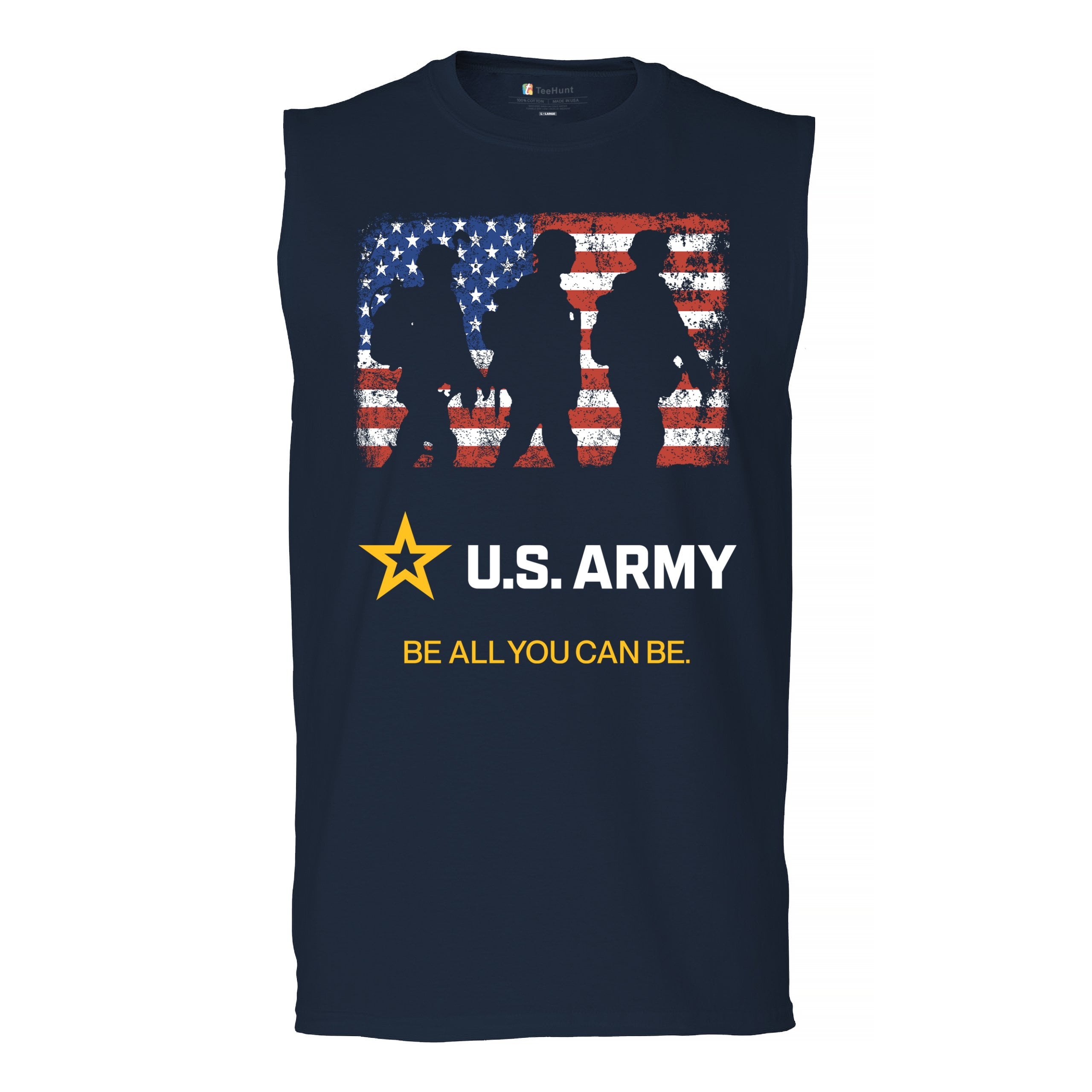 US Army Be All You Can Be Muscle Shirt American Flag Military Veteran ...