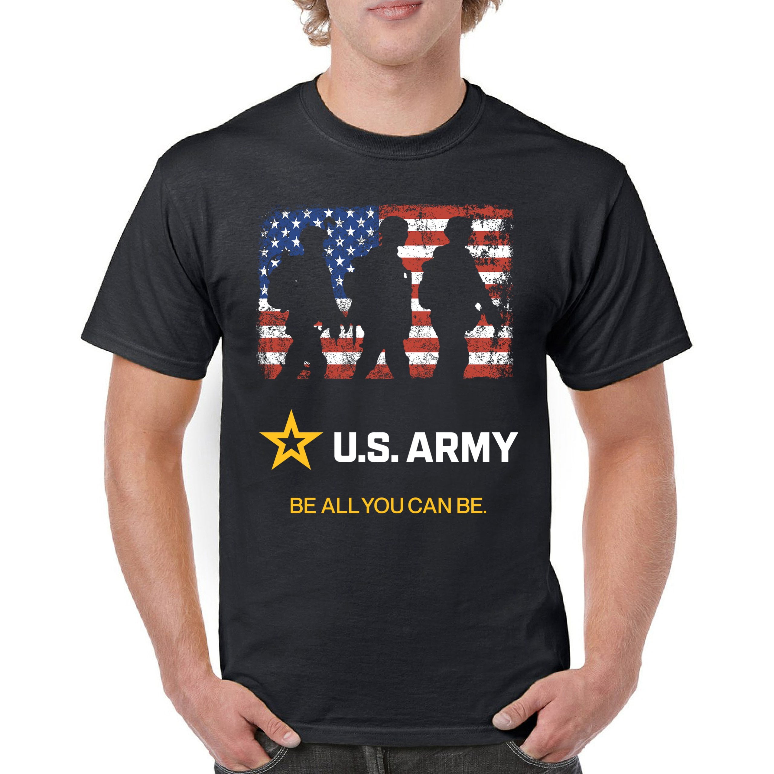 US Army Be All You Can Be T-shirt American Flag Military Veteran DD 214 ...