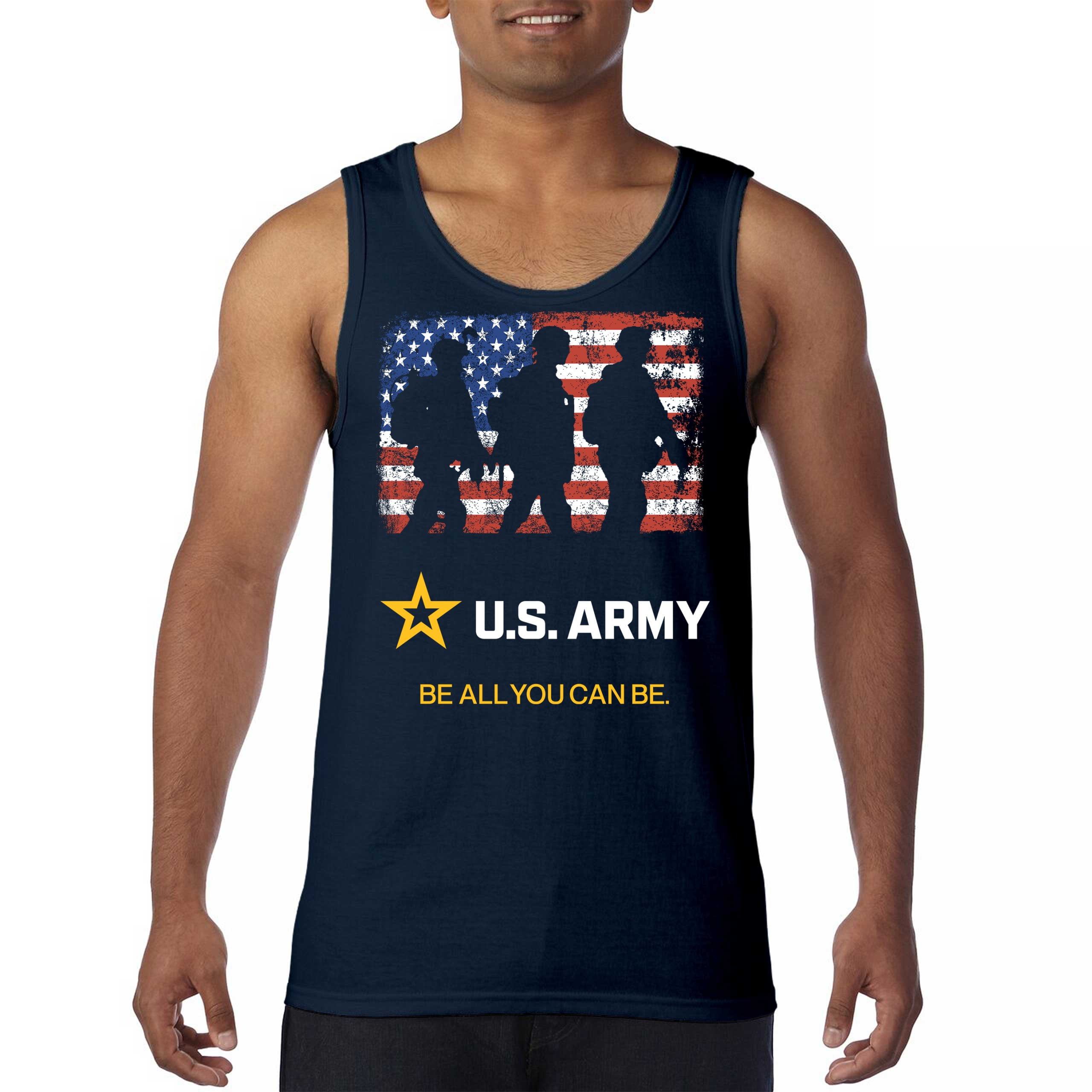 US Army Be All You Can Be Tank Top American Flag Military Veteran DD ...