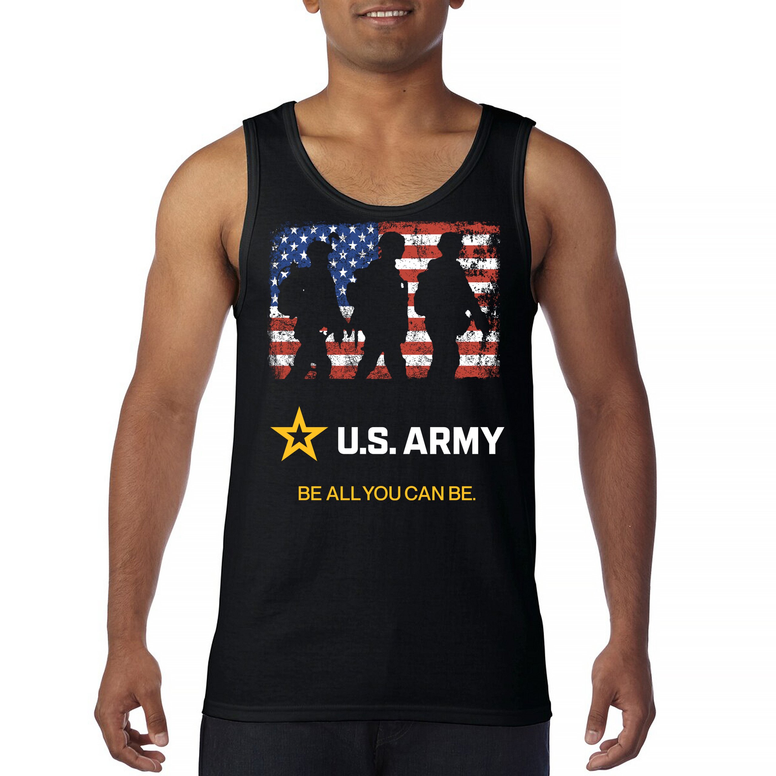 US Army Be All You Can Be Tank Top American Flag Military Veteran DD ...