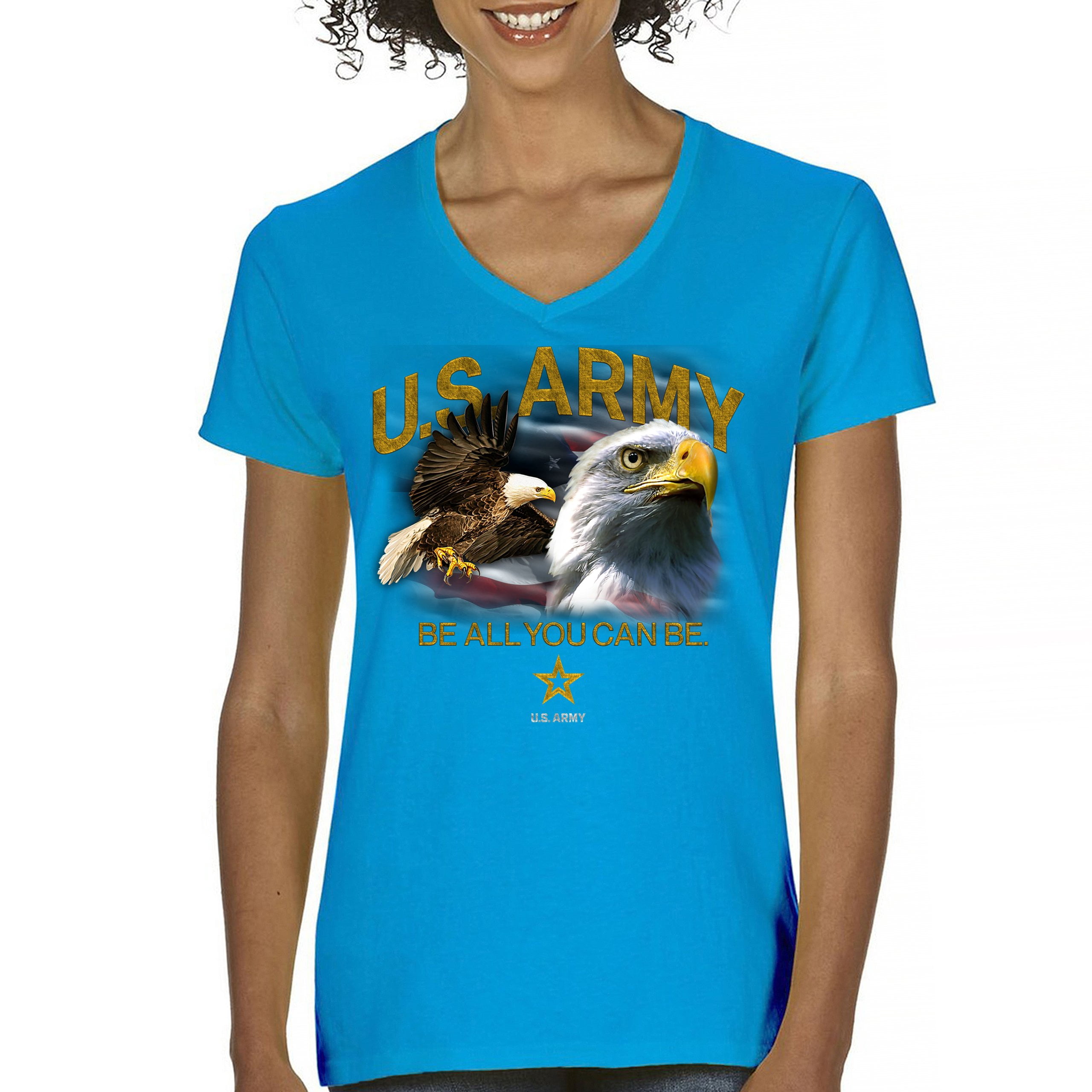 US Army Be All You Can Be Women's V-Neck T-shirt American Military ...
