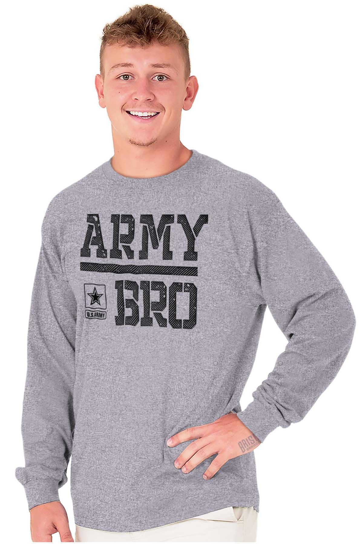 US Army Bro Military Soldier Pride Men's Long Sleeve Tee T Shirt Brisco ...