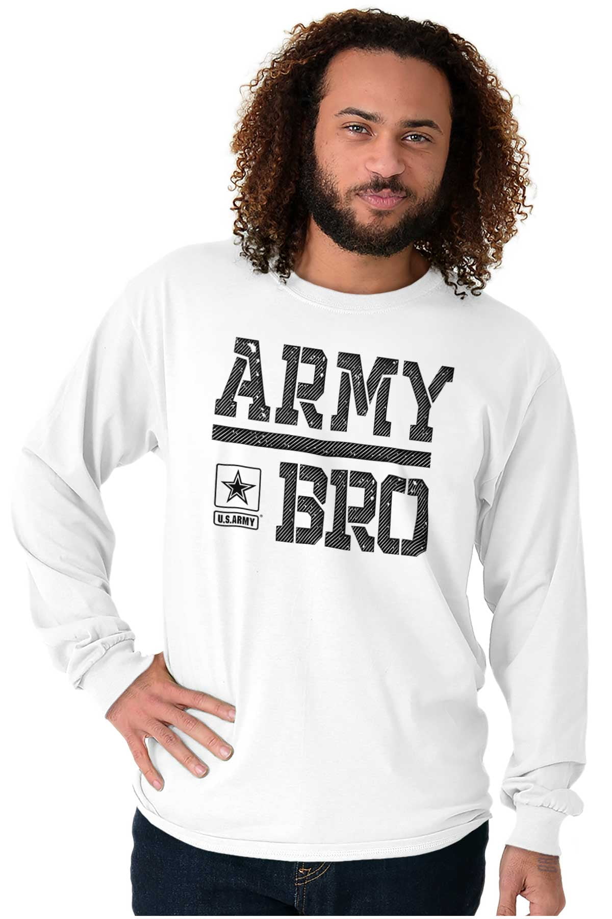 US Army Bro Military Soldier Pride Men's Long Sleeve Tee T Shirt Brisco ...